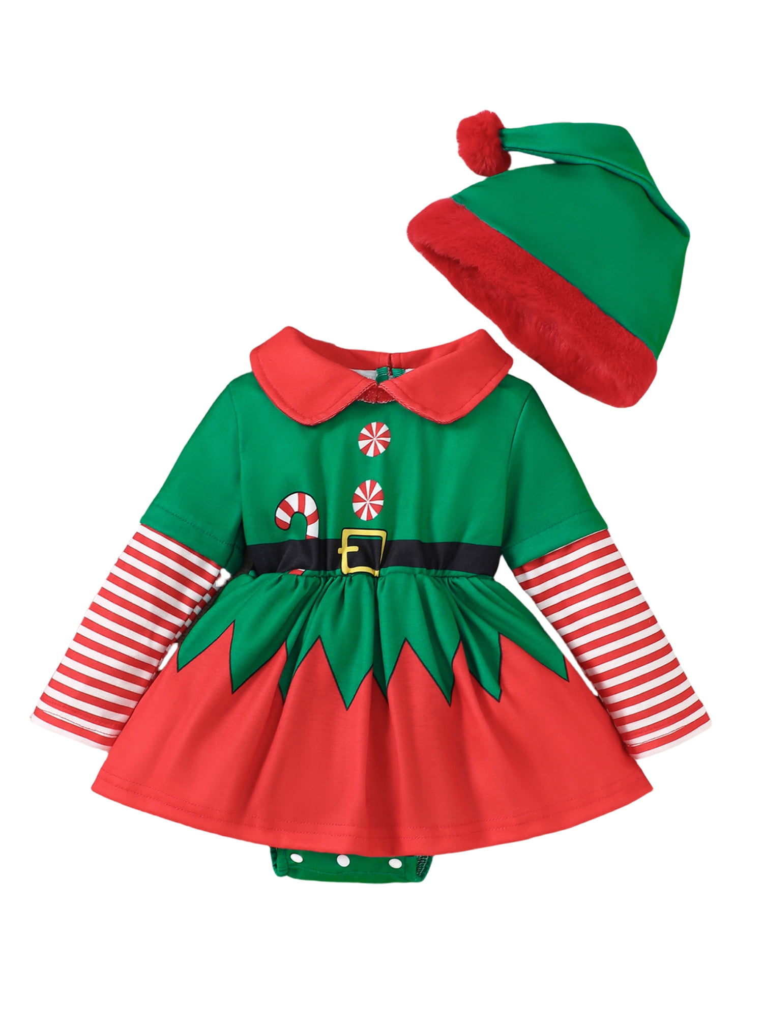 ZINTAOZT Baby Girls Elf Clothes Outfit 3M 6M 12M 18M Long Sleeve Doll ...