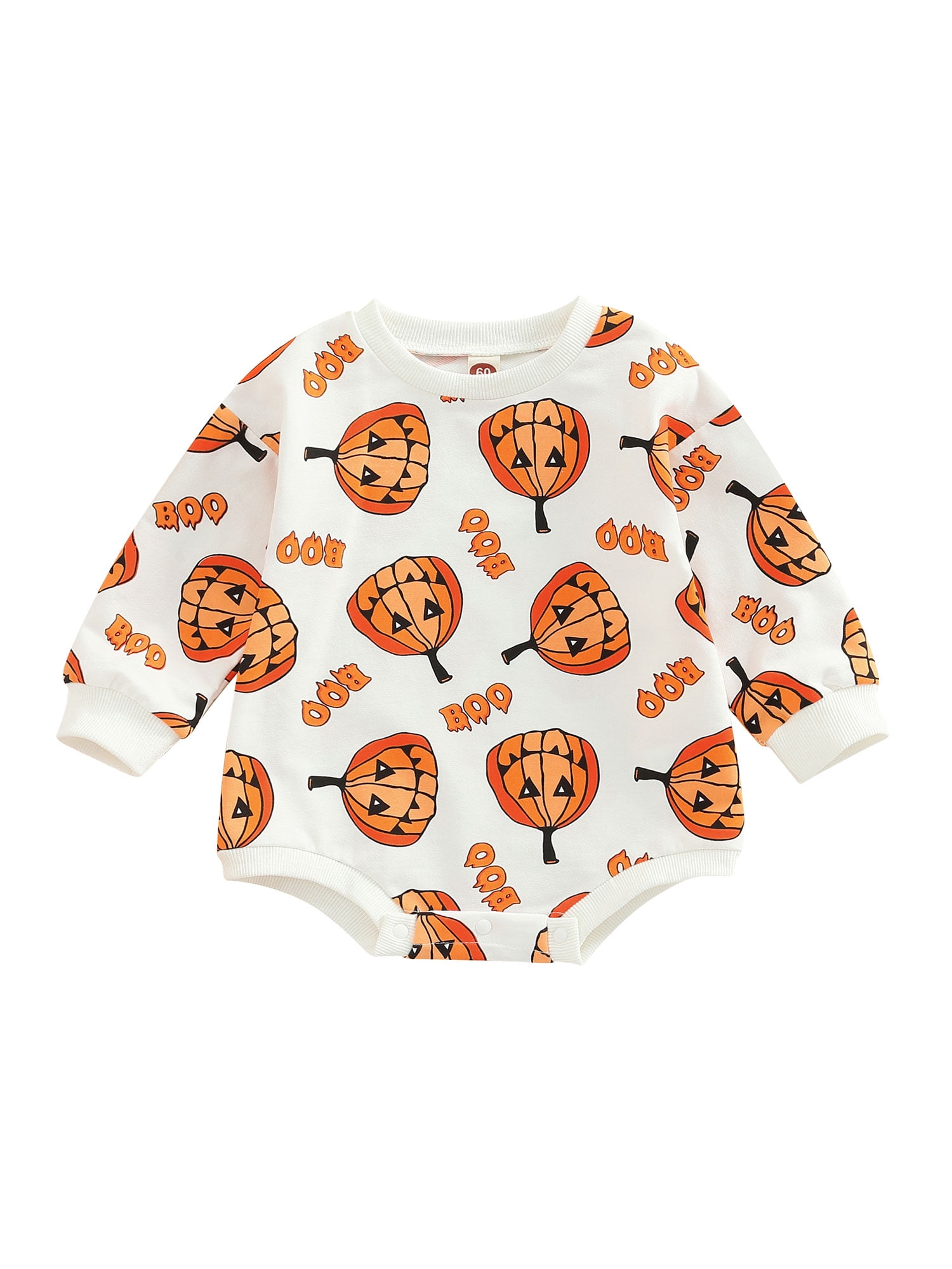 ZINTAOZT Halloween Infant Baby Boy Girl Outfits Pumpkin Oversized Bubble Romper Jumpsuit Casual ...