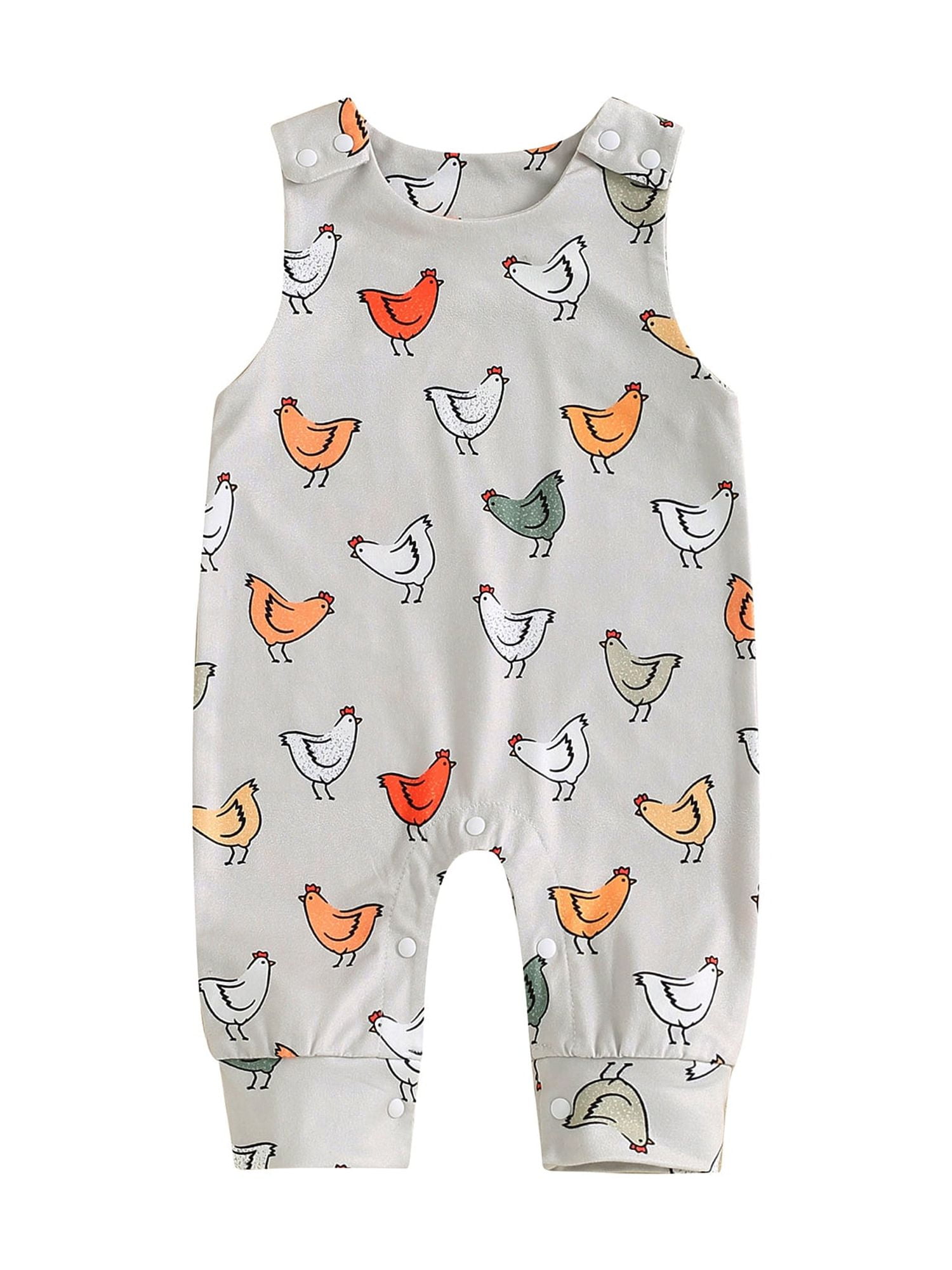 ZINTAOZT Newborn Baby Boy Girls Farm Clothes Chicken Sleeveless Rompers ...