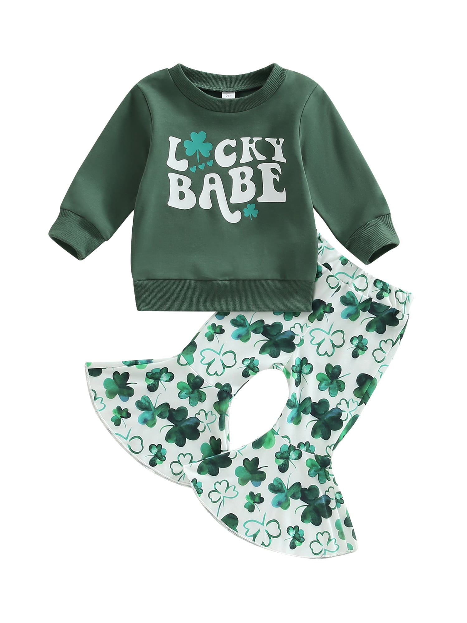 ZINTAOZT Toddler Baby Girl St.Patricks Day Outfit Lucky Babe Crewneck ...