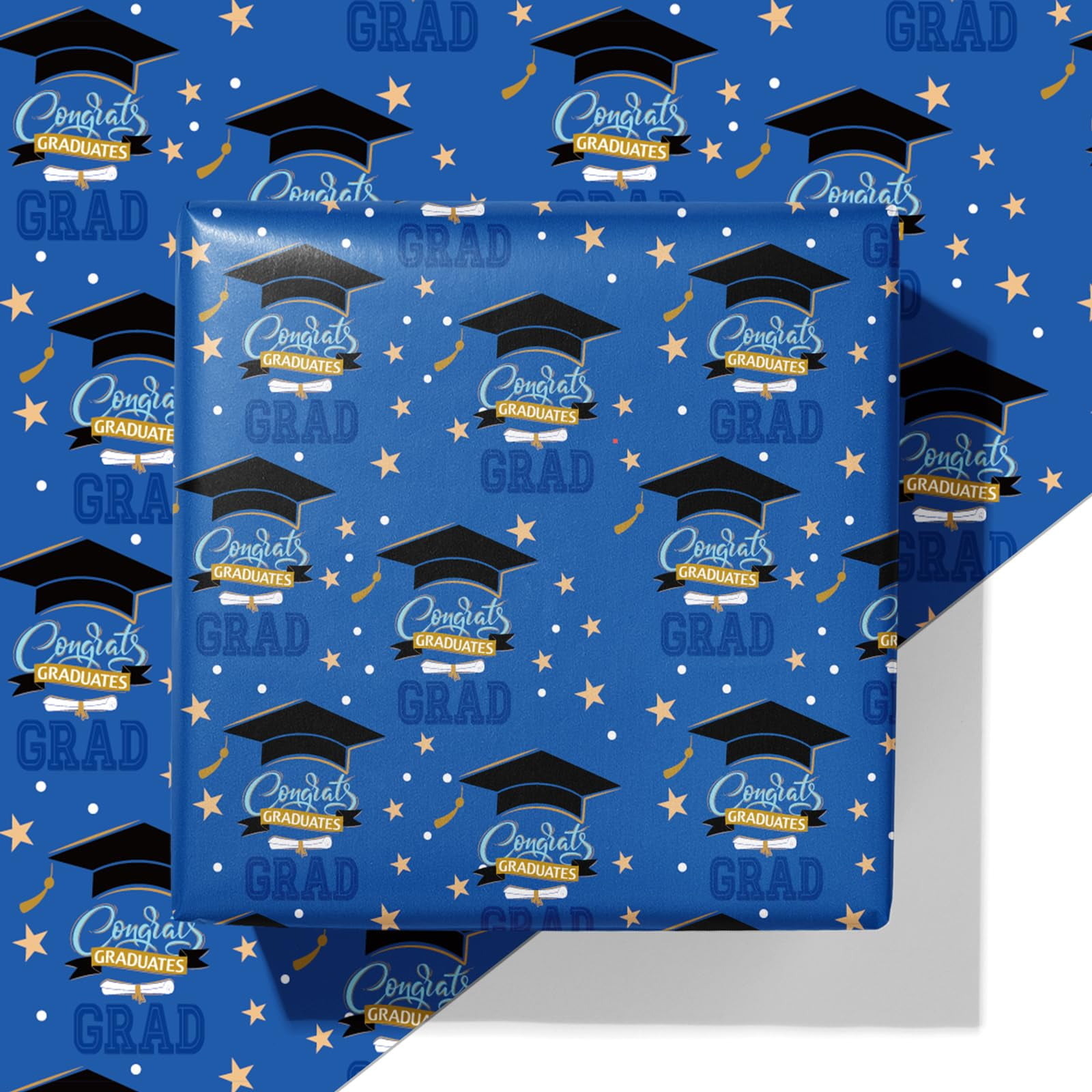 ZINTBIAL 2025 Graduation Wrapping AIF9 Paper - Blue and Wrapping Paper ...