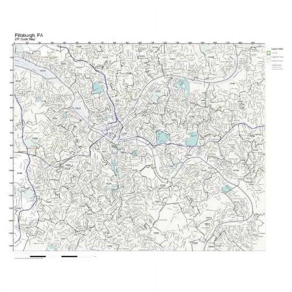 ZIP Code Wall Map Of , PA ZIP Code Map Not Laminated - Walmart.com