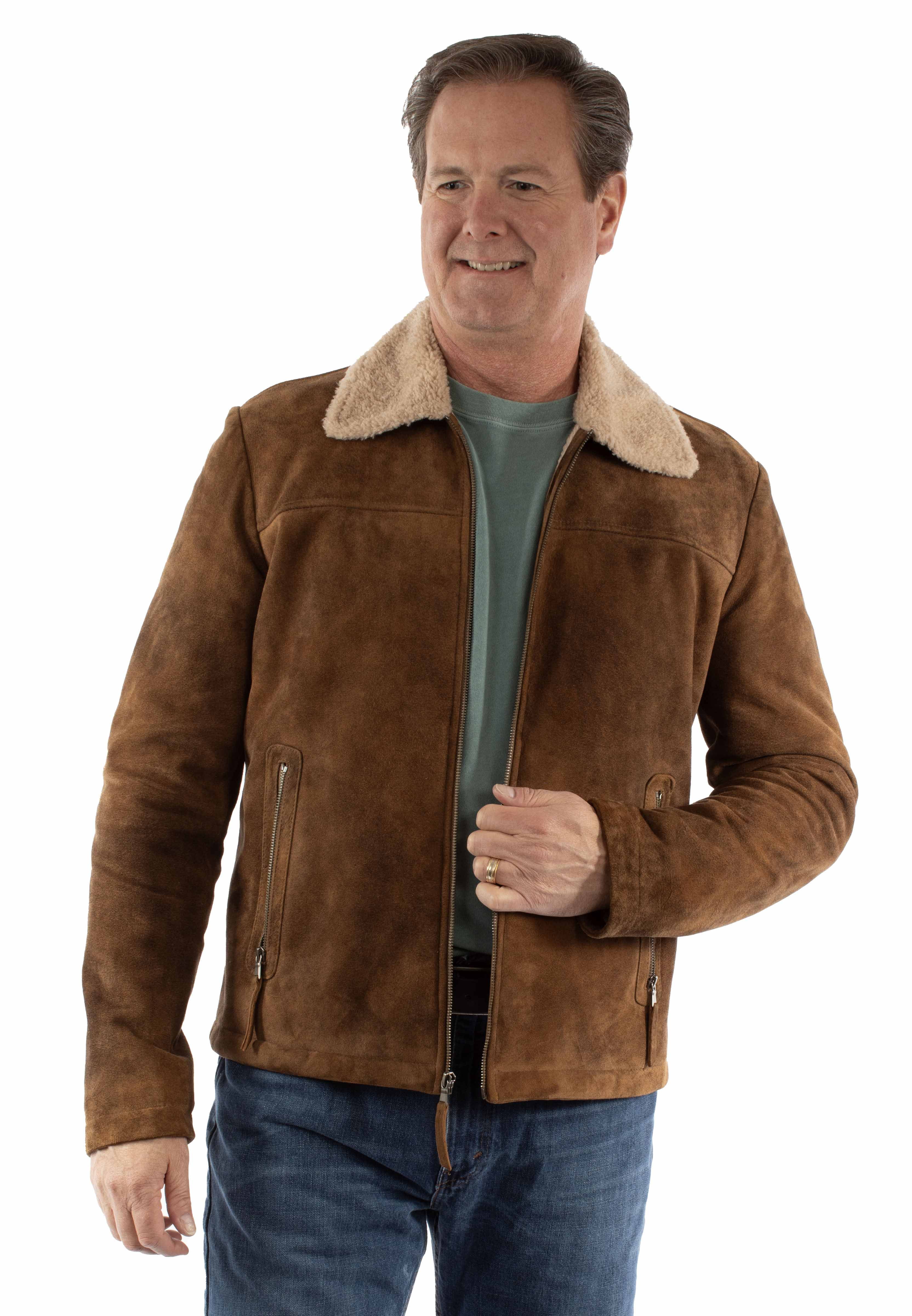 Scully 2075-213-XXL Mens Embrace Zip Front Jacket, Brown - 2XL ...