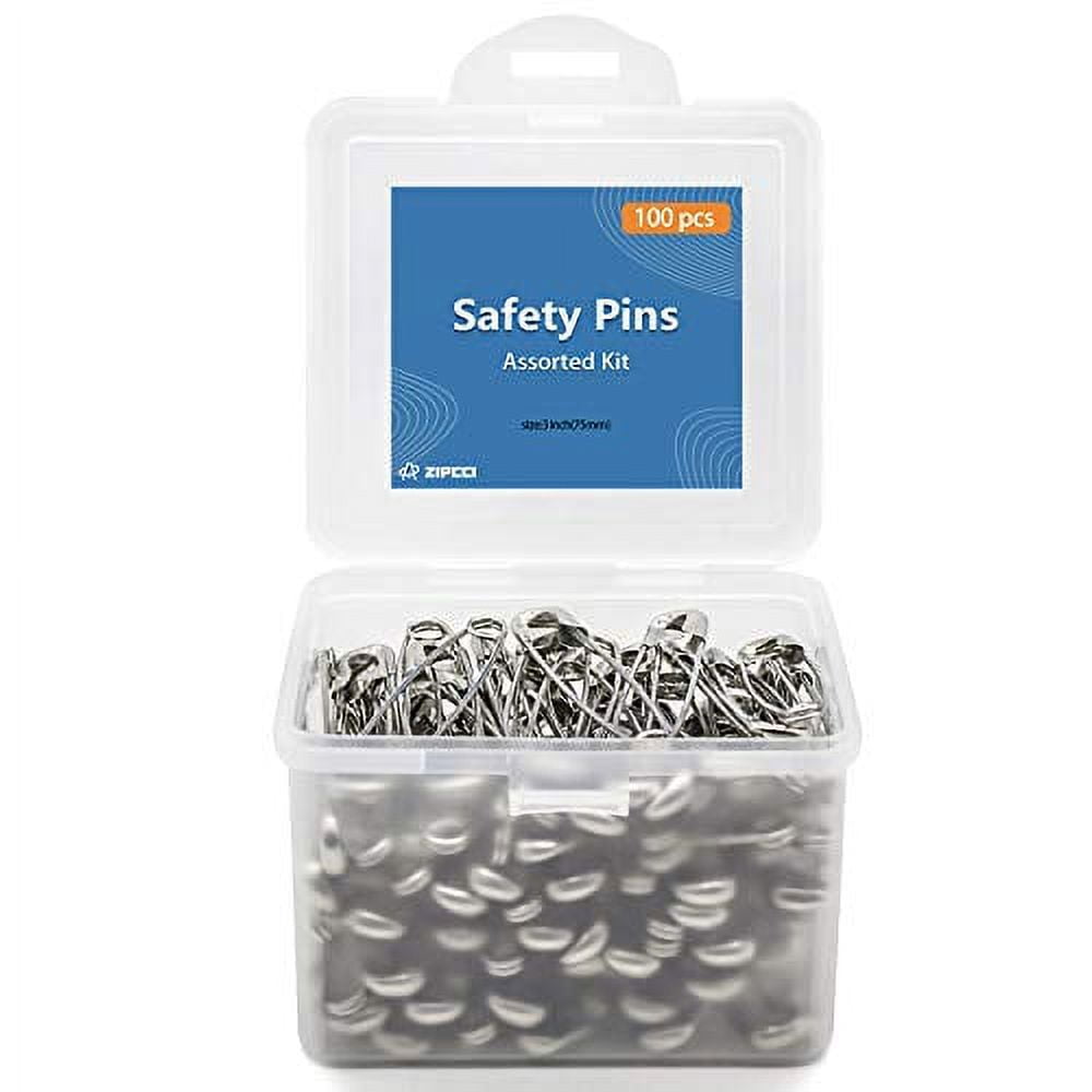 ZIPCCI 3 inch Safety Pins, 100 Pcs Safety Pins Heavy Duty, Large Safety ...