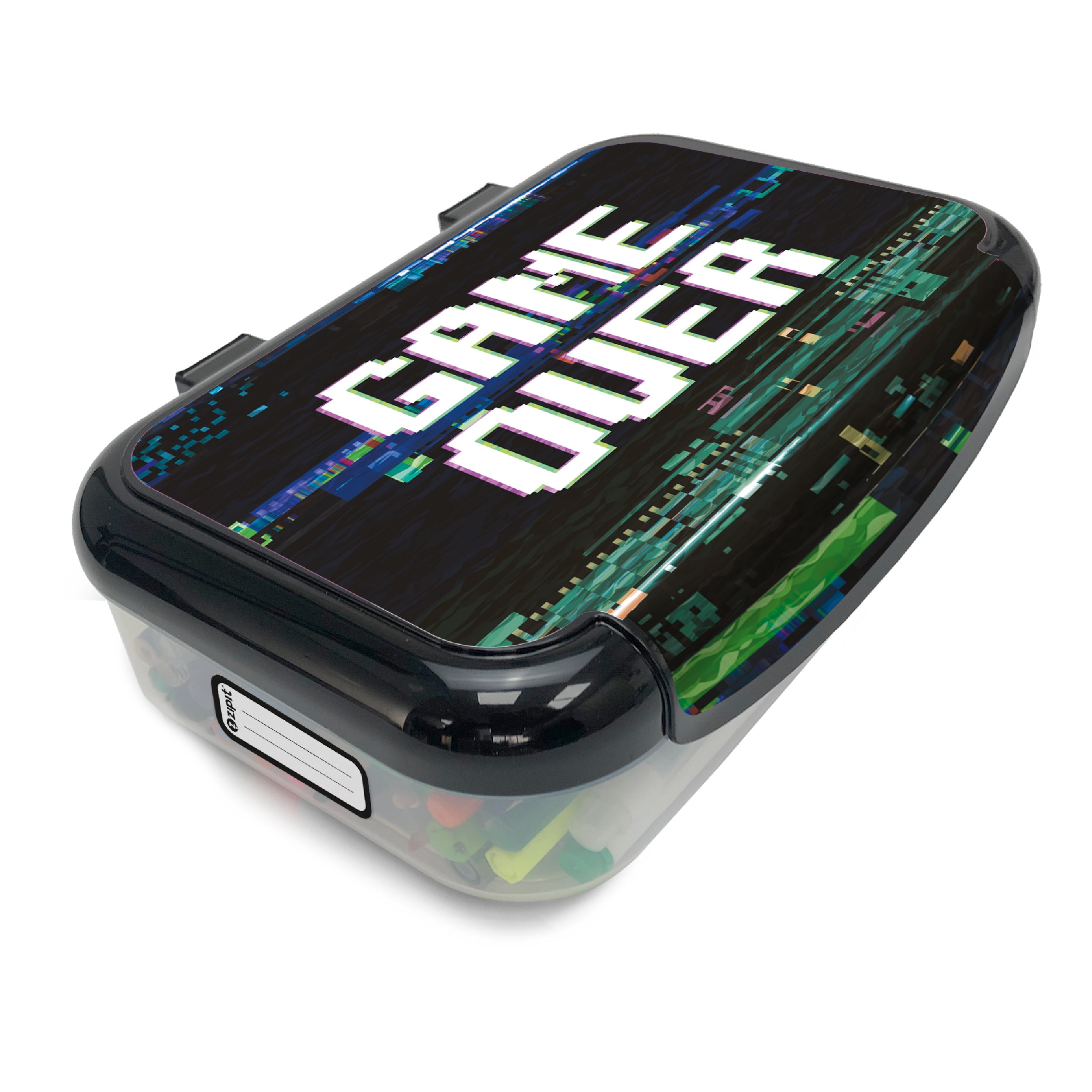 ZIPIT Black Gamer Recycled Plastic Pencil Box for Kids, Elementary ...