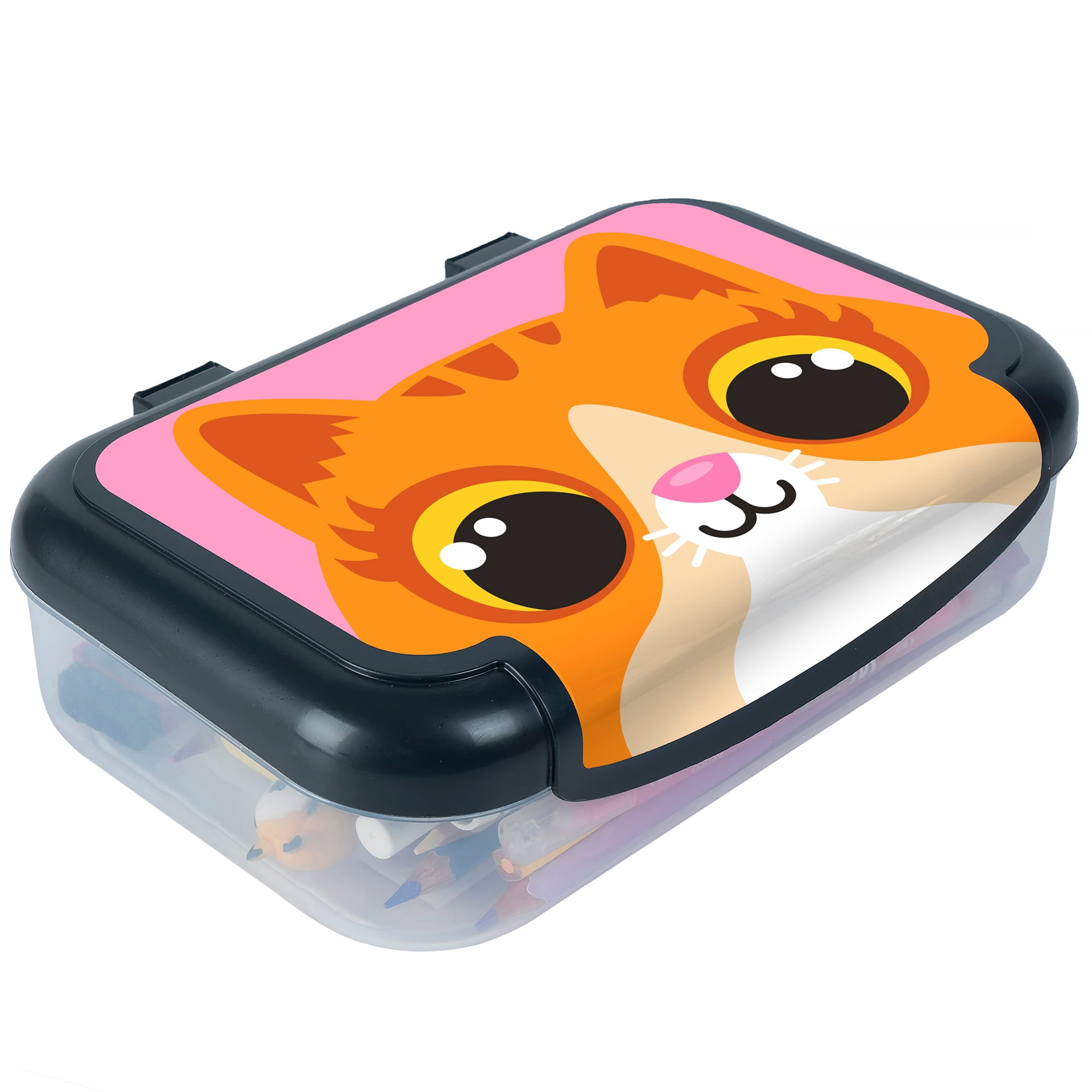 ZIPIT Kitty Pencil Case, Transparent, 8.5 x 5.9 x 2.4 Inches - Walmart.com