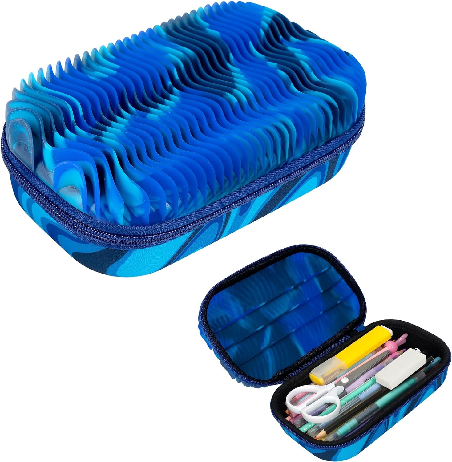 ZIPIT Wavy Pencil Box for Boys | Fidget Toy | Silicon Sensory Case ...