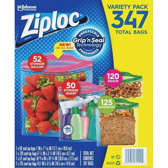 -ZIPLOCk BAGS | Ziplock Easy Open Bags Variety Pack with New Stay Open ...