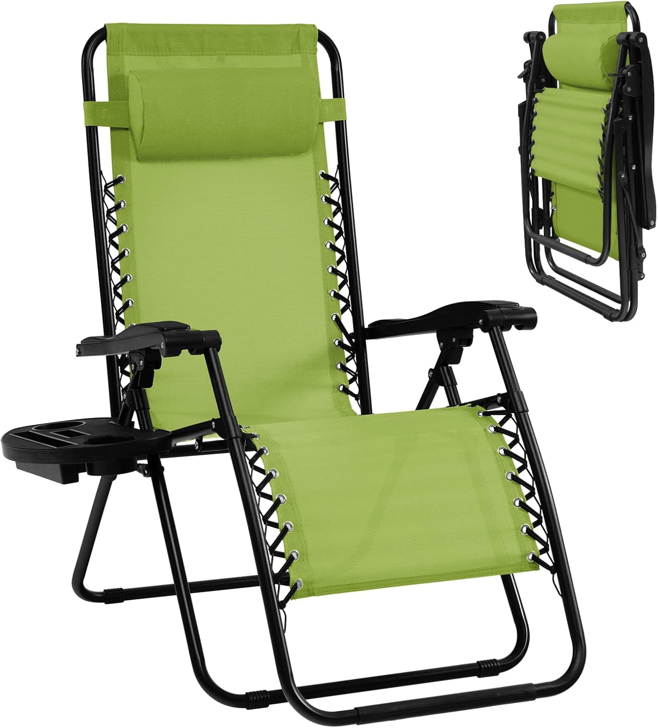 ZIPOE Zero Gravity Lounge Chairs, 160°Adjustable Folding Recliner w ...