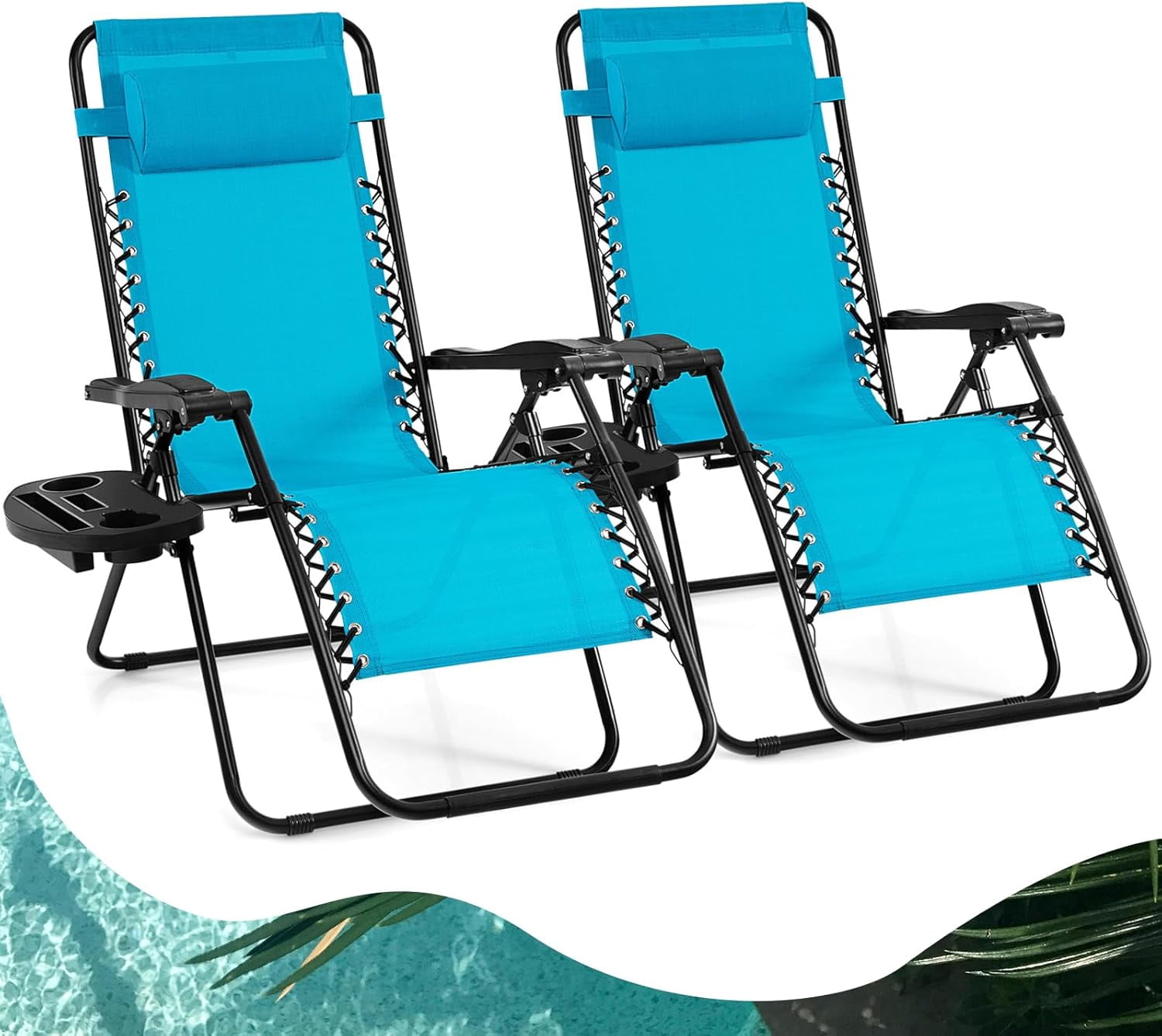 ZIPOE Zero Gravity Lounge Chairs, 160°Adjustable Folding Recliner w ...