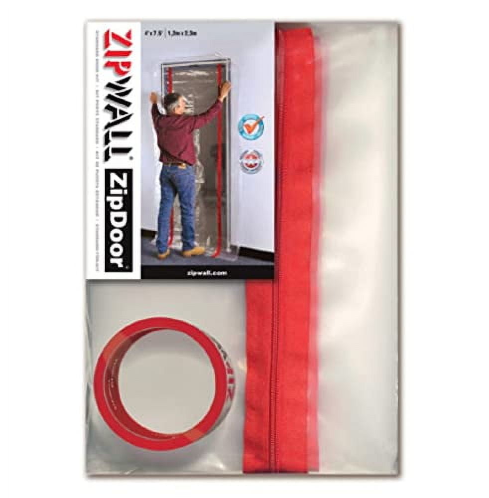 ZIPWALL ZipDoor ZDS Standard Dust Barrier Zipper Door Kit, 1 Pack, Red ...
