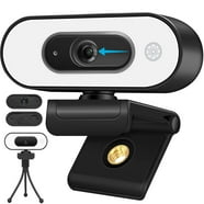 onn. Webcam with Ring Light w/3 LED Levels, Autofocus, Built-in ...