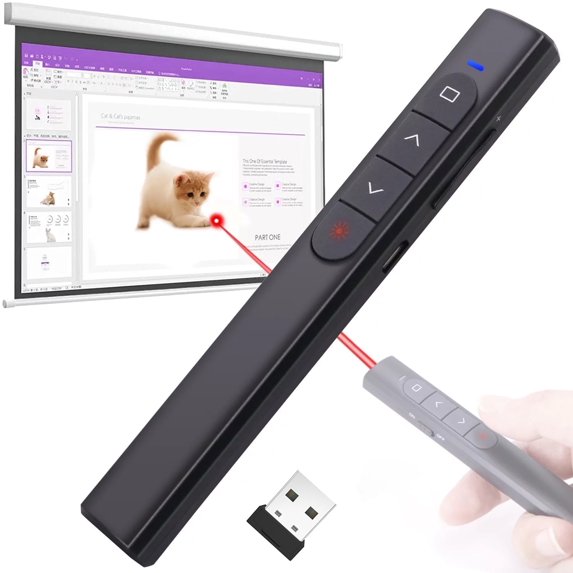 ZIQIAN Wireless Presenter with Red Laser Pointer, 100FT USB ...