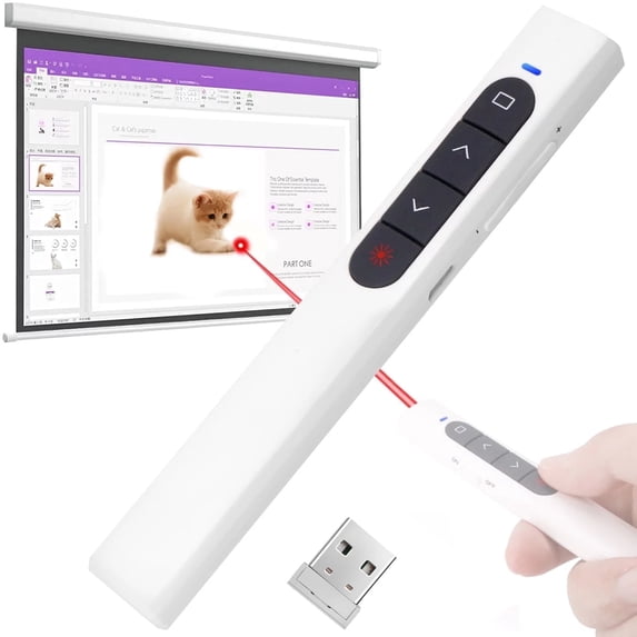 ZIQIAN Wireless Presentation Clicker, Red Pointer USB Remote, 100FT ...