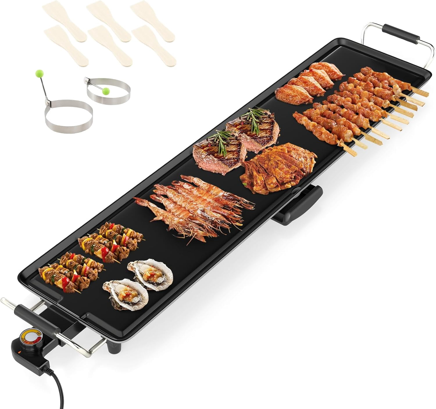 ZIRAV 35.5” Electric Griddle, Extra Large Teppanyaki Grill with 2 ...