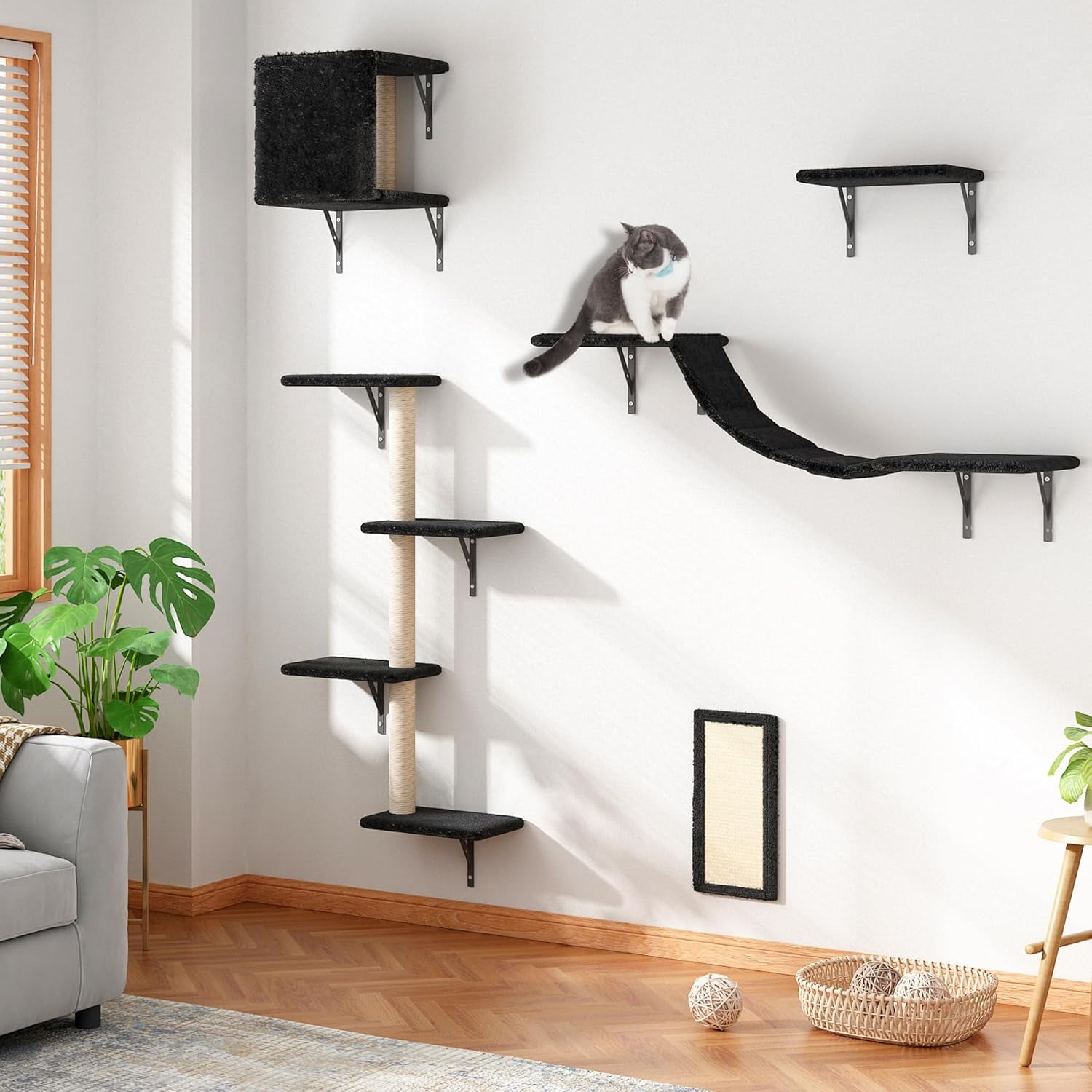 ZIRAV Cat Wall Shelves and Mounted Perches,Climber Set with 5pcs ...