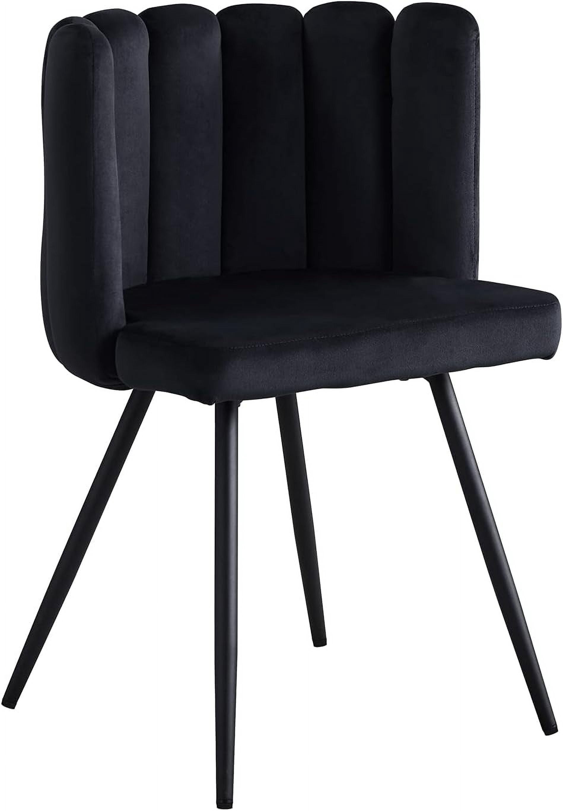 ZIRAV Cute Petal Dining Chair, Modern Velvet Accent Chair with Shell ...