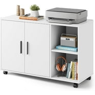 Natwind 5-Drawer Wood Printer Stand with Charging Socket, Mobile File ...