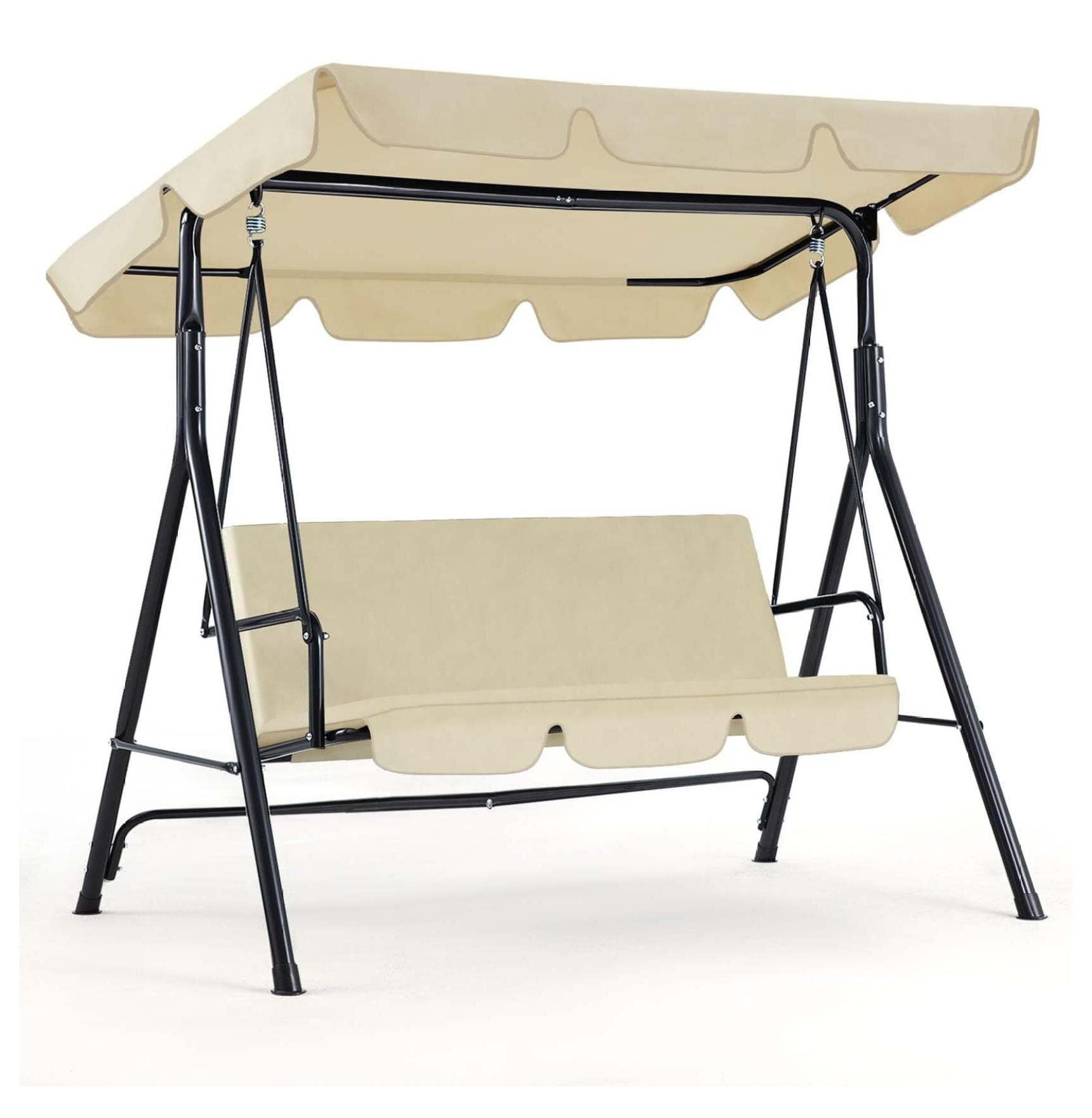 ZIRAV Outdoor Patio Swing Chair for Adults, 3-Seat Porch Swings with ...