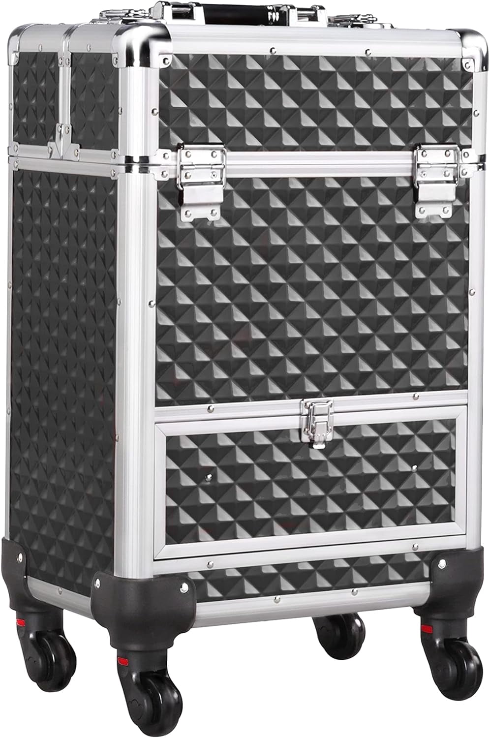 ZIRAV Rolling Makeup Train Case Aluminum Cosmetic Case with Wheels ...