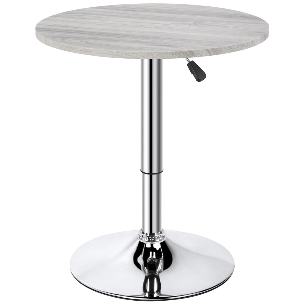 ZIRAV Round Bar Table, Adjustable Height and 360° Swivel Pub Tables, Cocktail Table with MDF Top ...