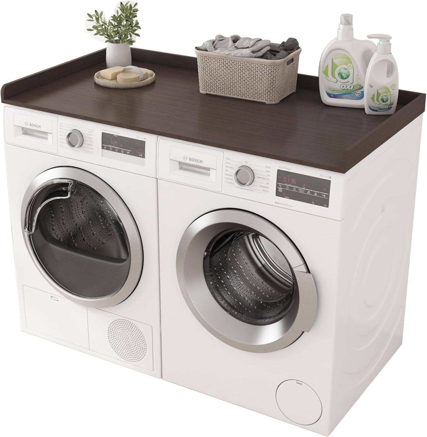 ZIRAV Washer Dryer Countertop,Laundry Countertop with Edge Rails,Wood ...