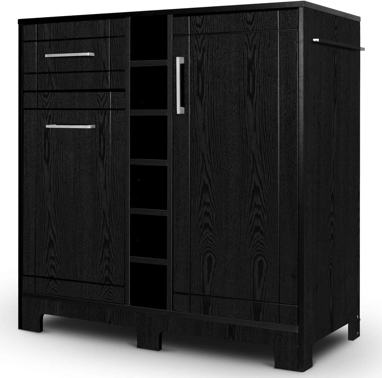 ZIRAV Wine Cabinet with Drawers, Storage Shelves and 6-Bottle Wine Rack ...