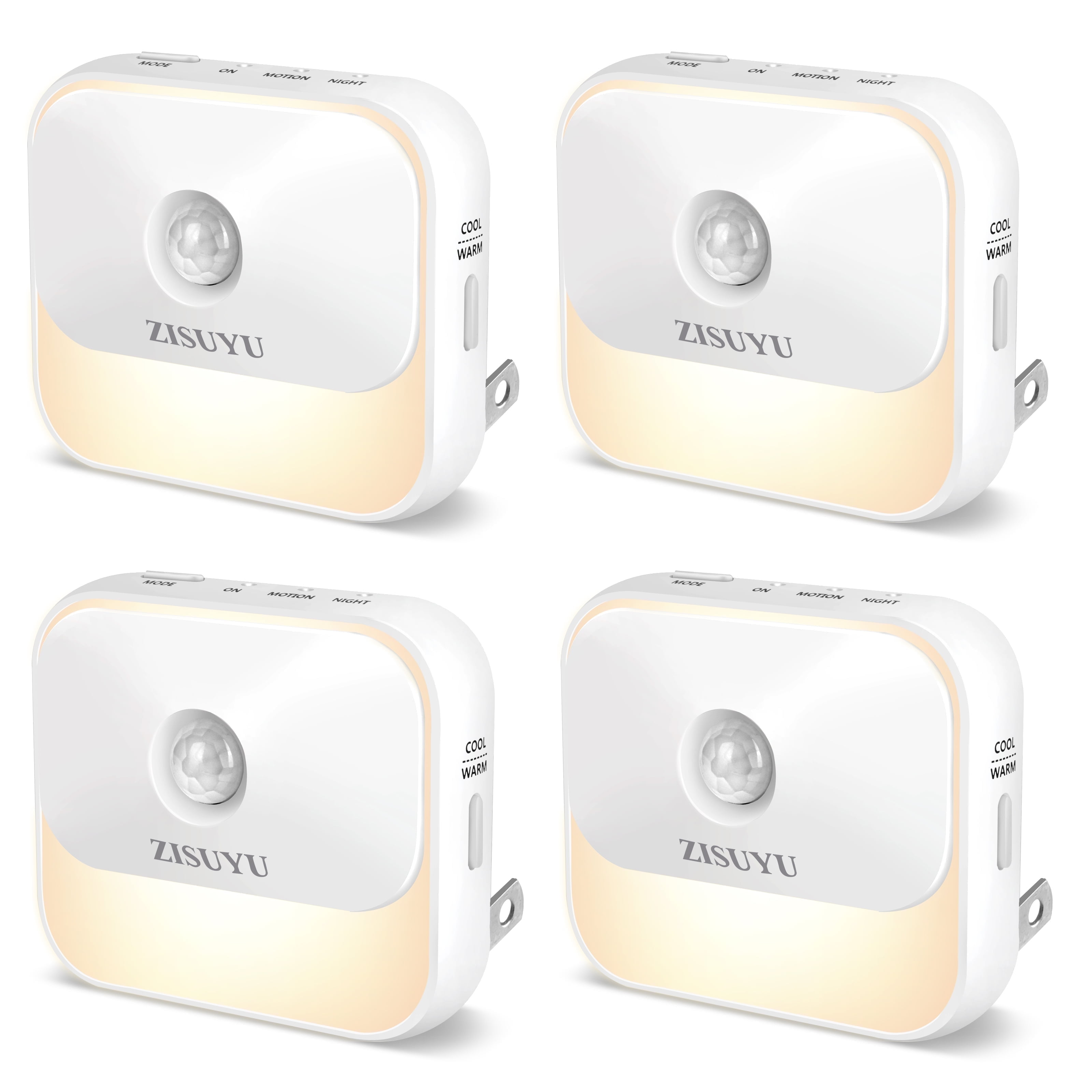 ZISUYU Automatic Sensor Timed Night Light, Dual Colors, Dimmable, Plug ...