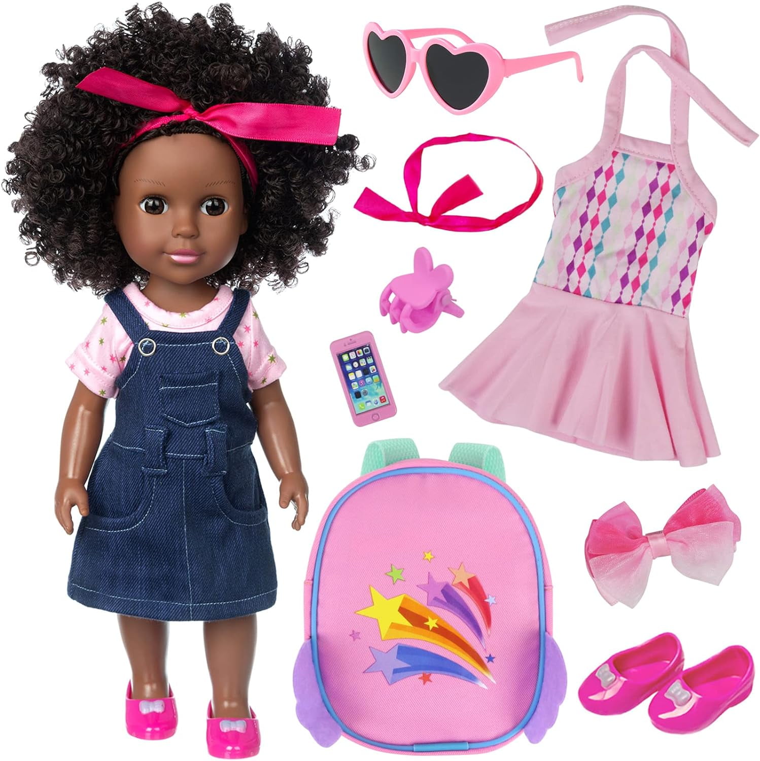 ZITA ELEMENT 14.5 Inch Black Doll Black Baby Girl Doll and Clothes Set ...