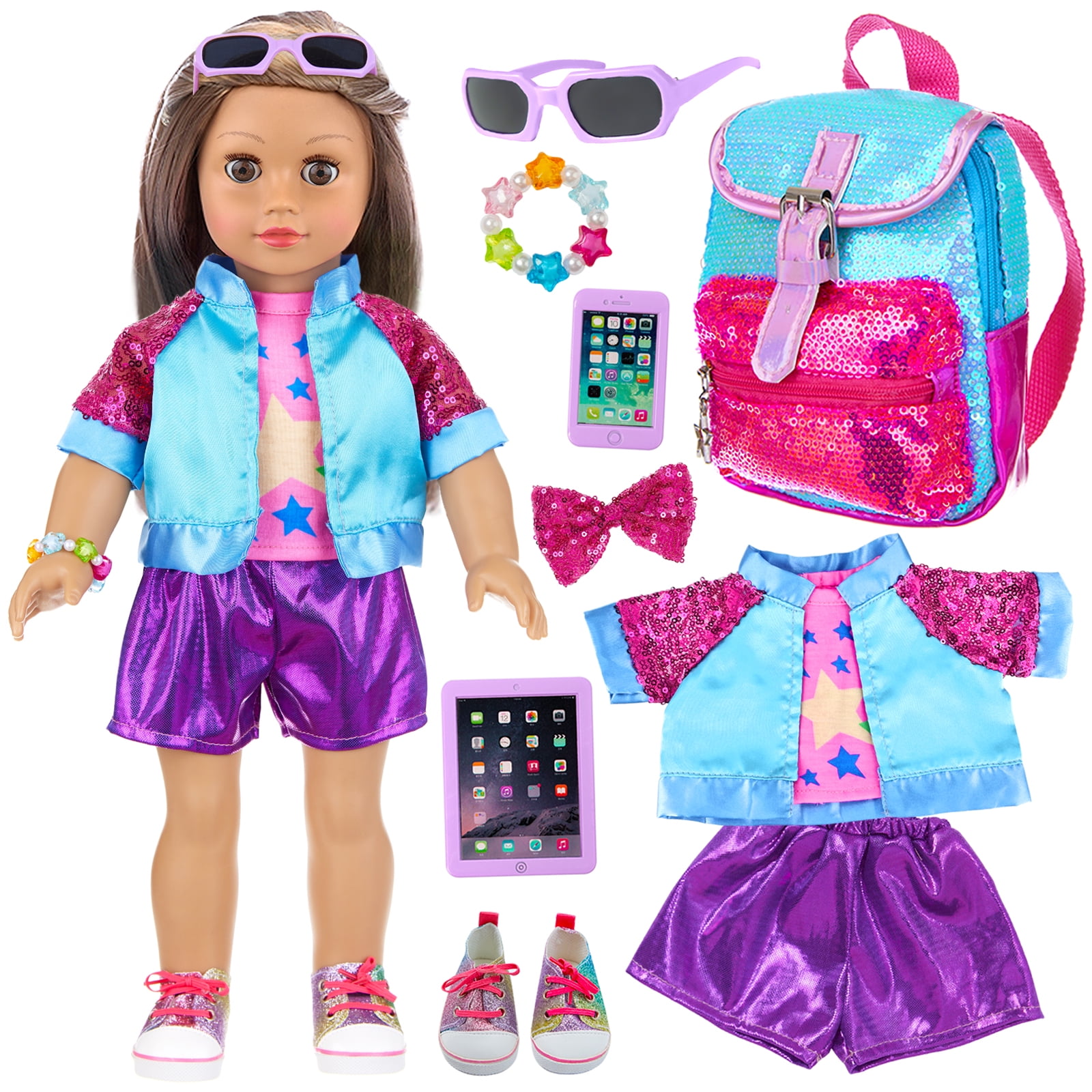 ZITA ELEMENT 18 Inch Doll Clothes & Accessories Set - 3-Piece Doll ...
