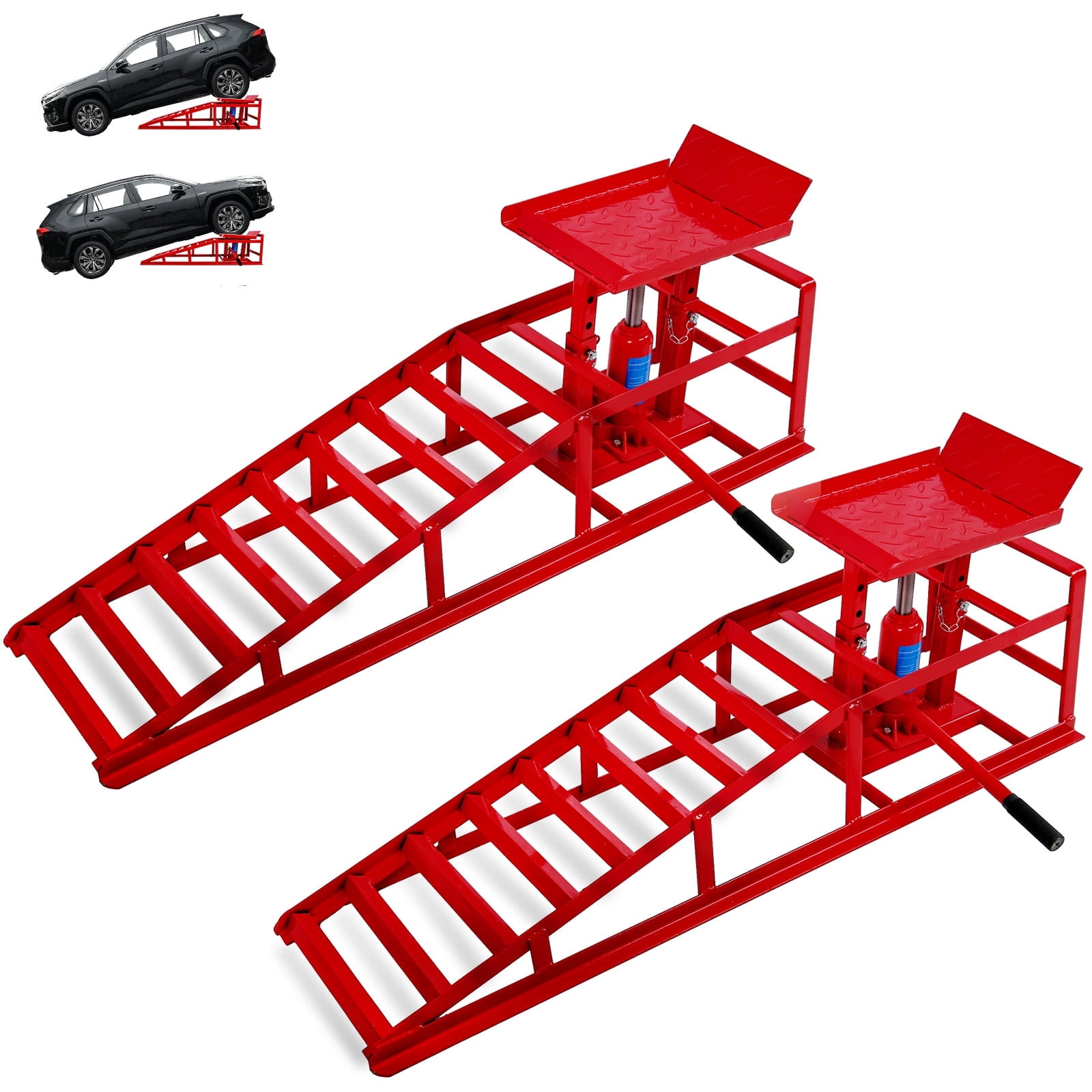 ZIVACATE 2 Pack Hydraulic Car Ramps Heavy Duty Car Lift with 5T ...