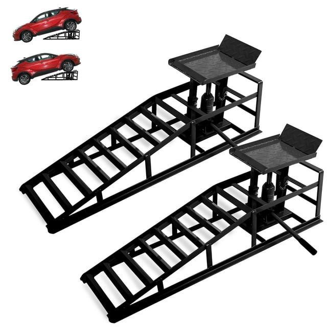 ZIVACATE 2 Pack Hydraulic Car Ramps Heavy Duty Vehicle Ramps,5T ...