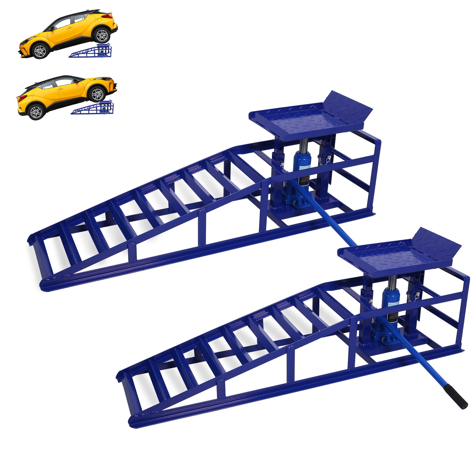 ZIVACATE 2 Pack Hydraulic Car Ramps Low Profile Car Lift 5T 10000lbs ...