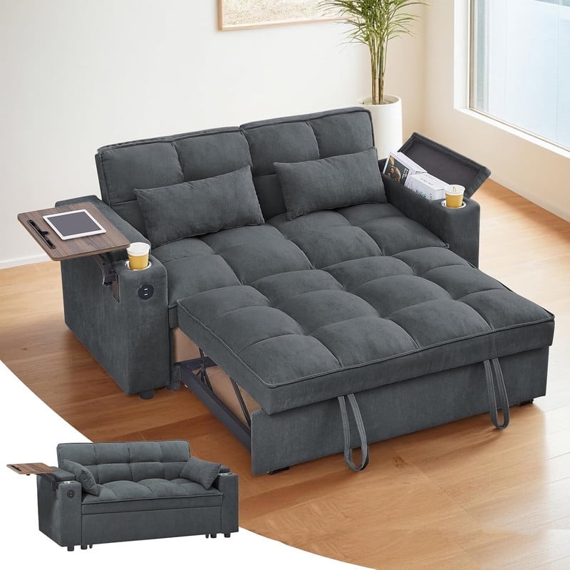ZIVACATE 3 in 1 Sleeper Sofa Couch Bed 65'' Futon Pull Out Sofa Bed ...