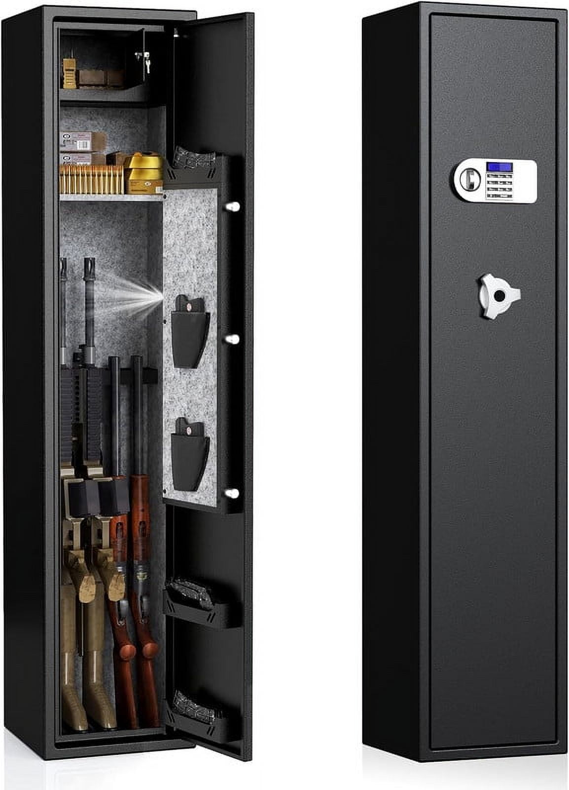 ZIVACATE 3-5 Gun Safe Cabinet for Home Rifles Pistols Shotguns with LED ...