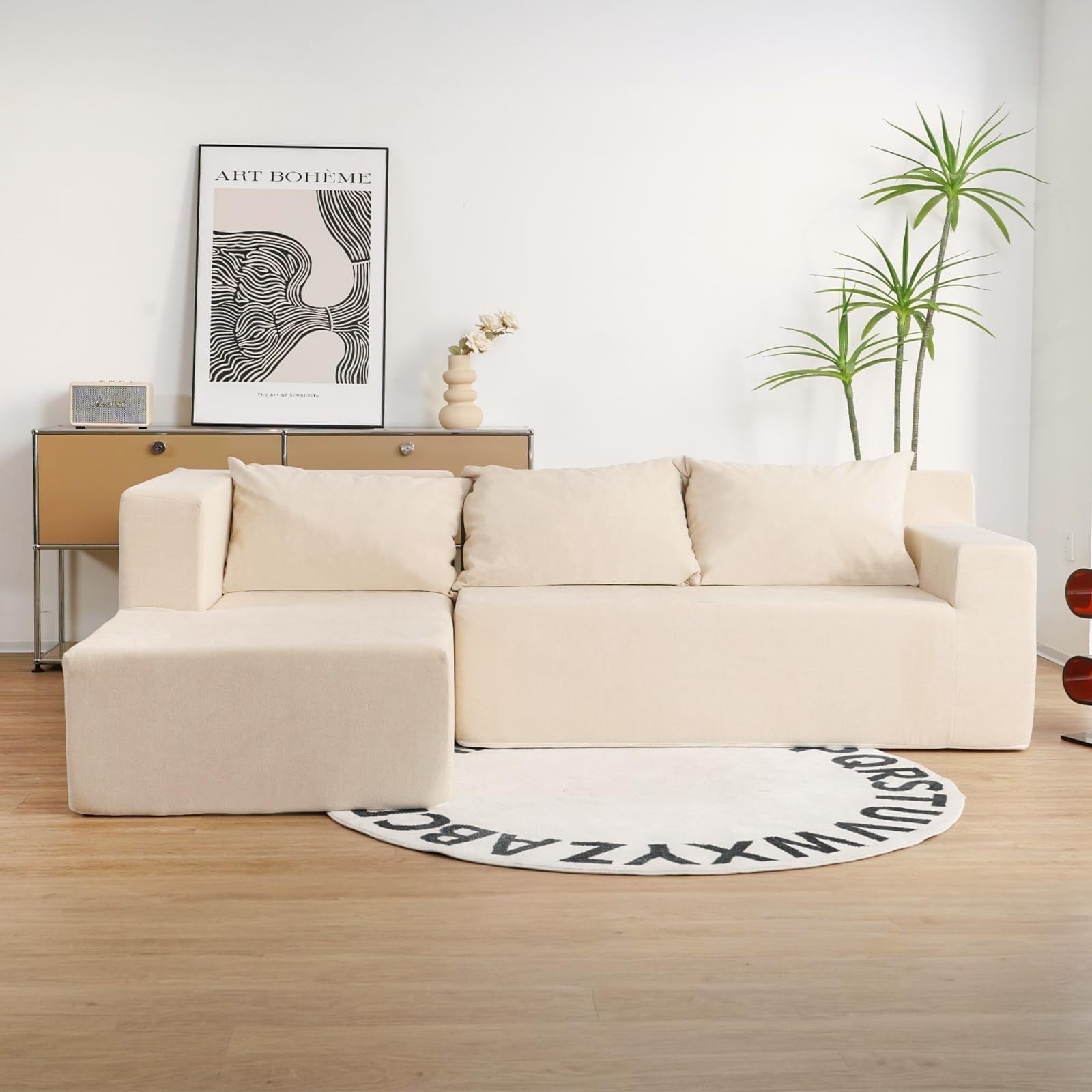 ZIVACATE L-Shape Modular Sectional Sofa,86.6 Inch L Shaped Couch Set ...