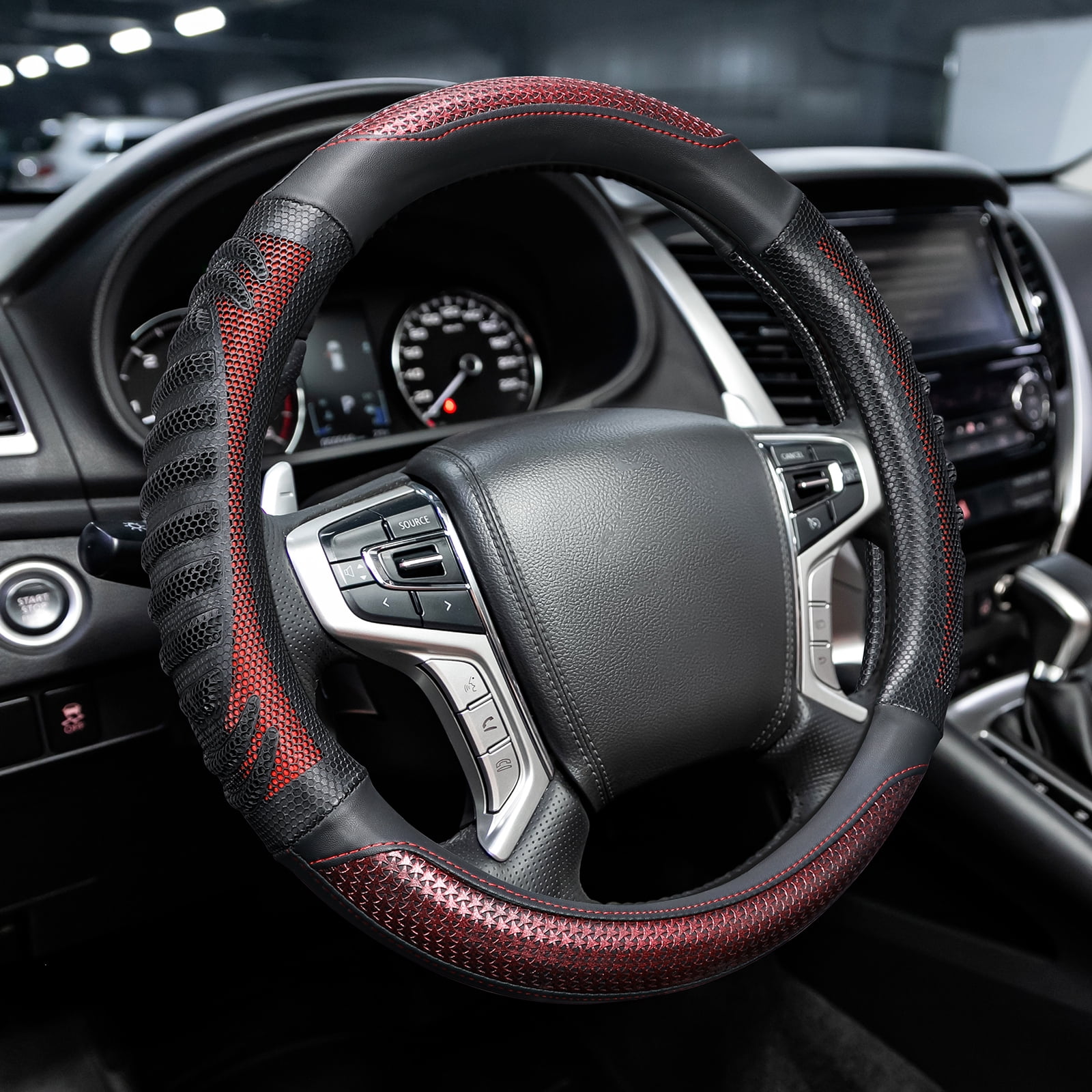 ZIVACATE Microfiber Leather Car Steering Wheel Cover Universal Anti ...