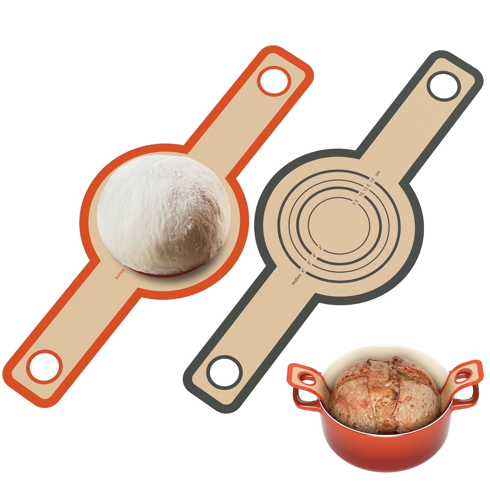 ZIVACATE Silicone Bread Sling 2 Pcs Silicone Sourdough Sling Dutch Oven ...