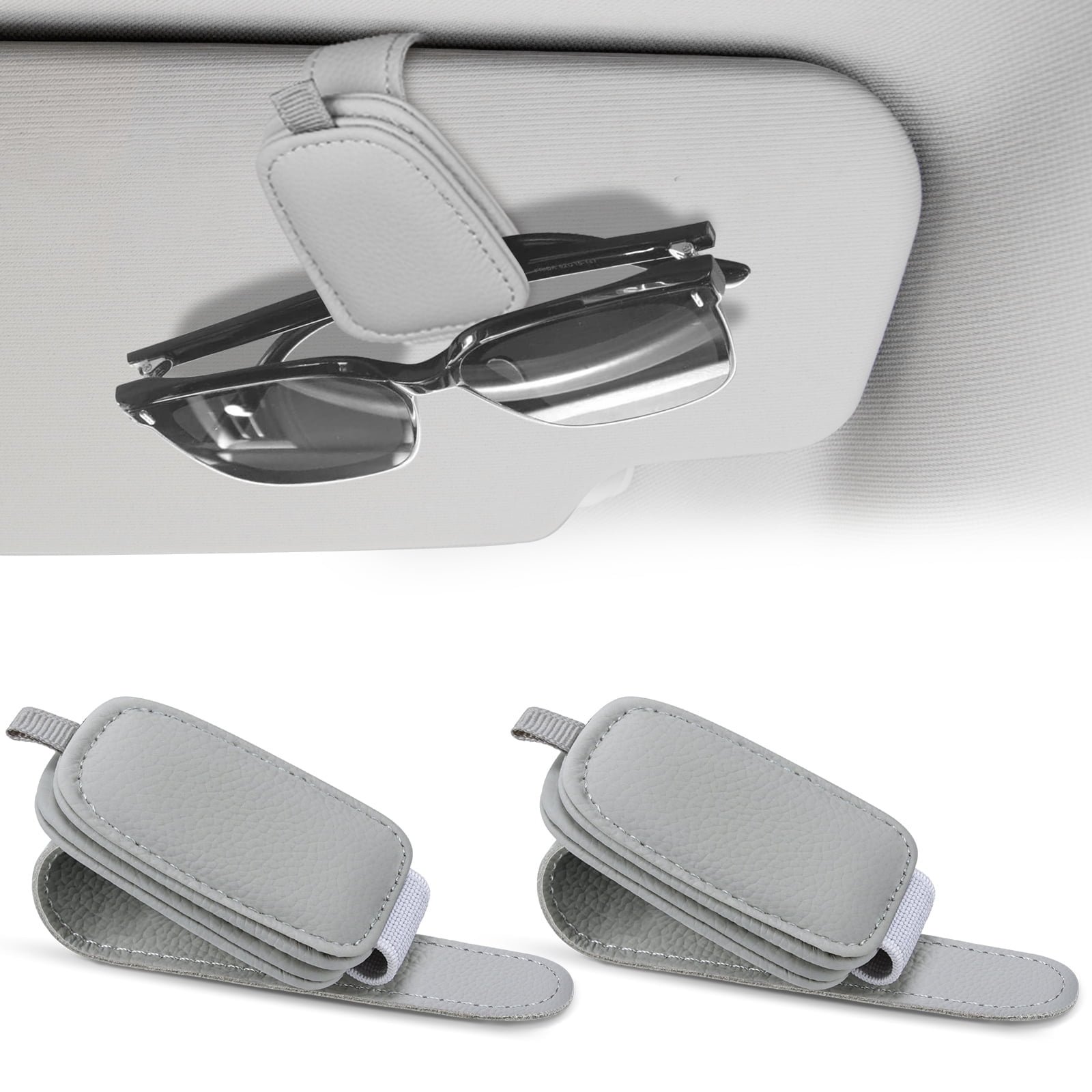 ZIVACATE Sunglass Holders for Car Sun Visor,2 Packs Magnetic Leather ...