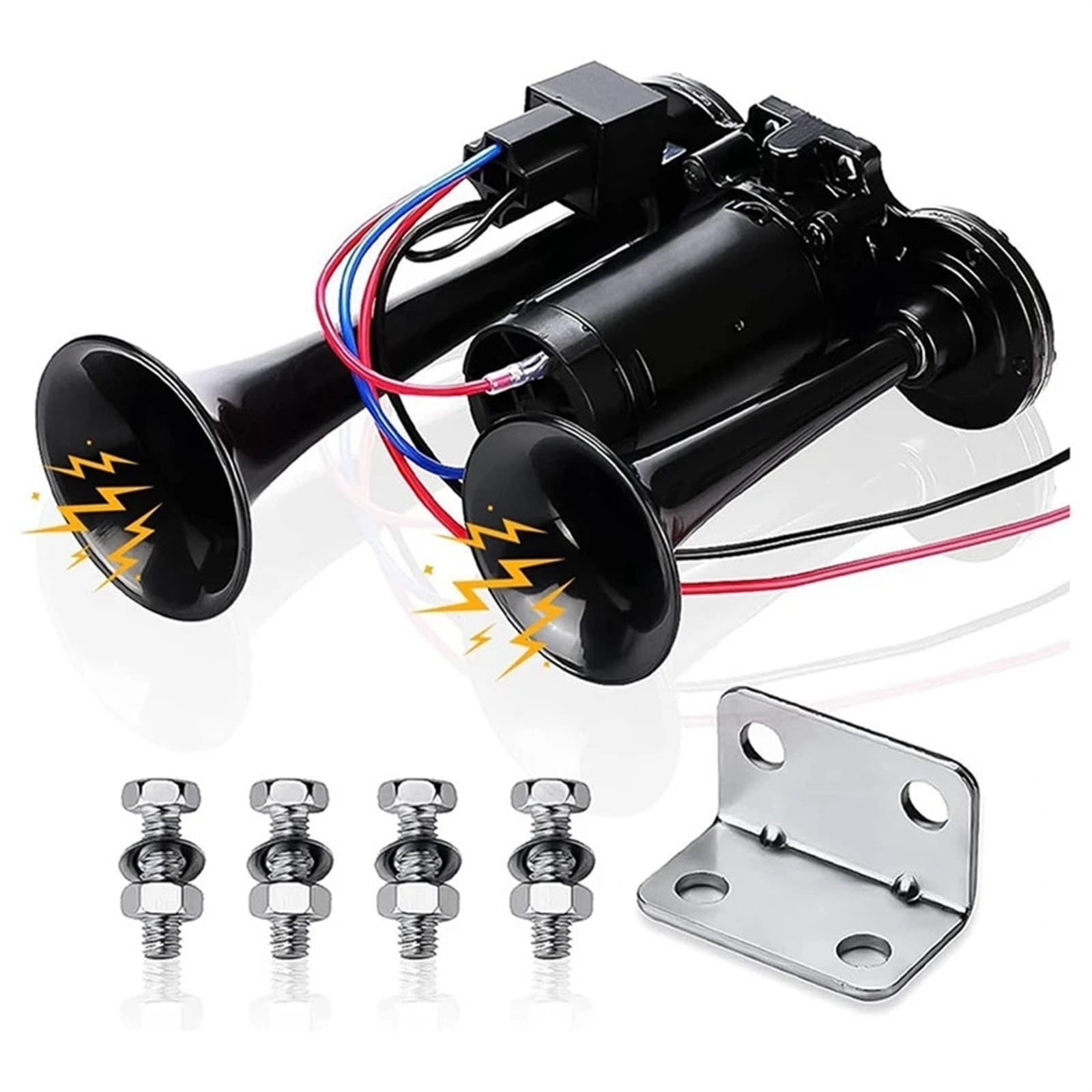 ZIXMJ Car Air Horn Train Horn Kit 12V 150Db 2 Trumpet with Compressor ...