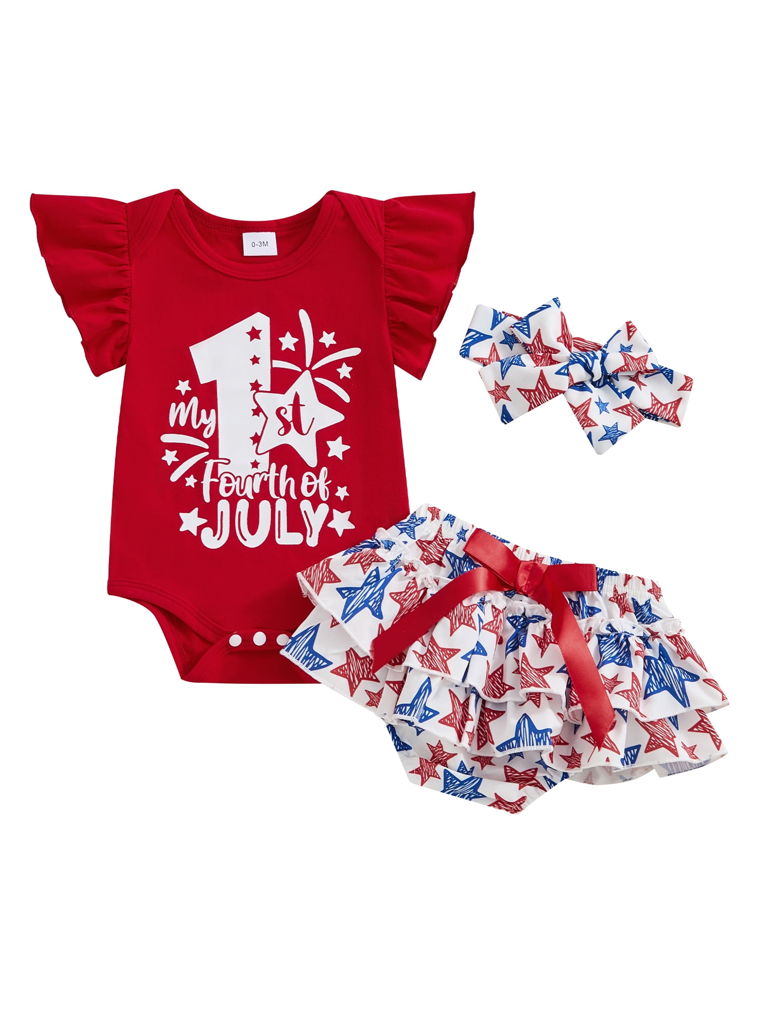 ZIYIXIN 4th of July Baby Girl Outfits Infant Independence Day Short ...