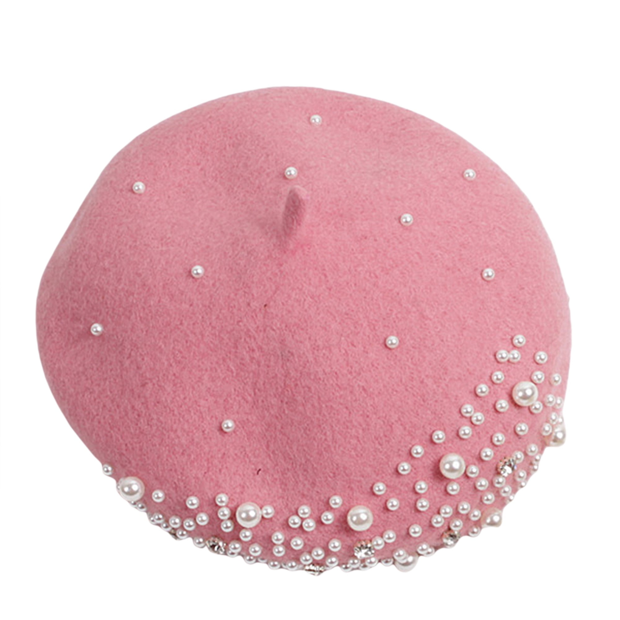 ZIYIXIN Toddler Kids Girls Berets Hats, Pearl Woolen Girl Baby Children ...