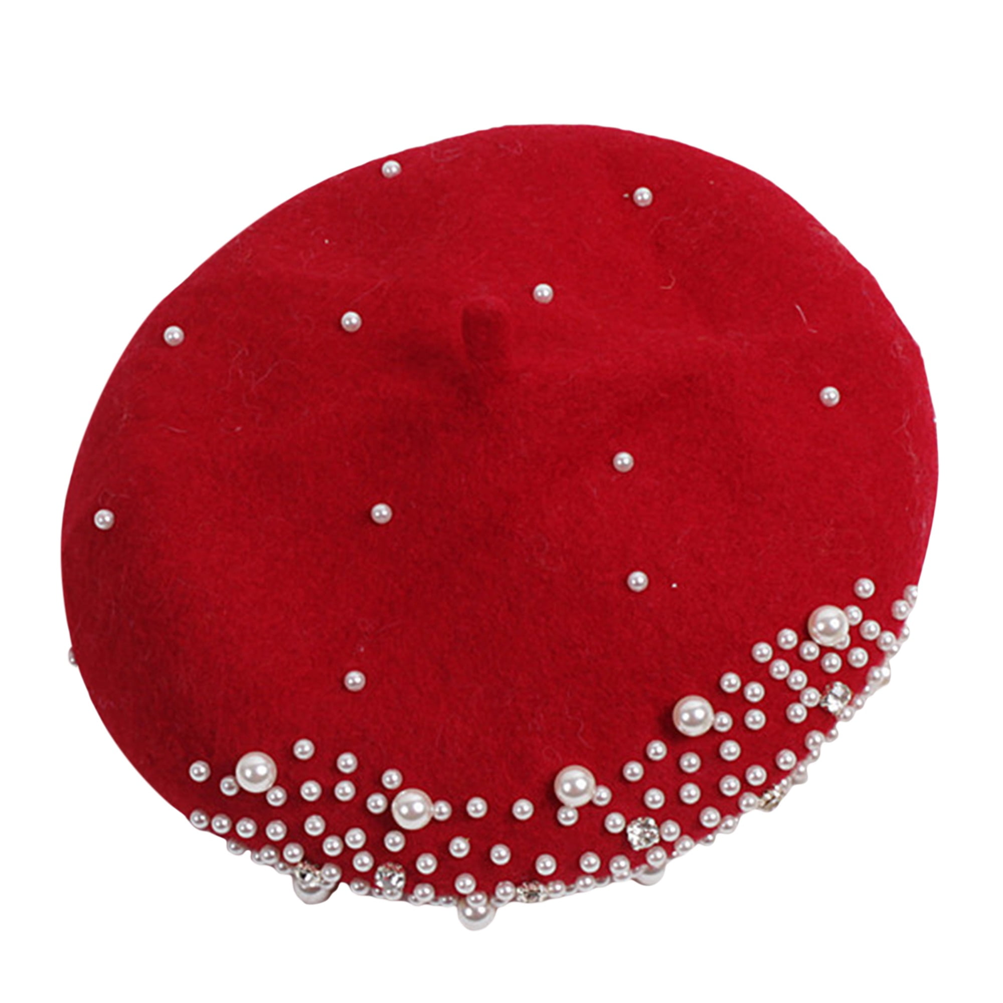 ZIYIXIN Toddler Kids Girls Berets Hats, Pearl Woolen Girl Baby Children ...