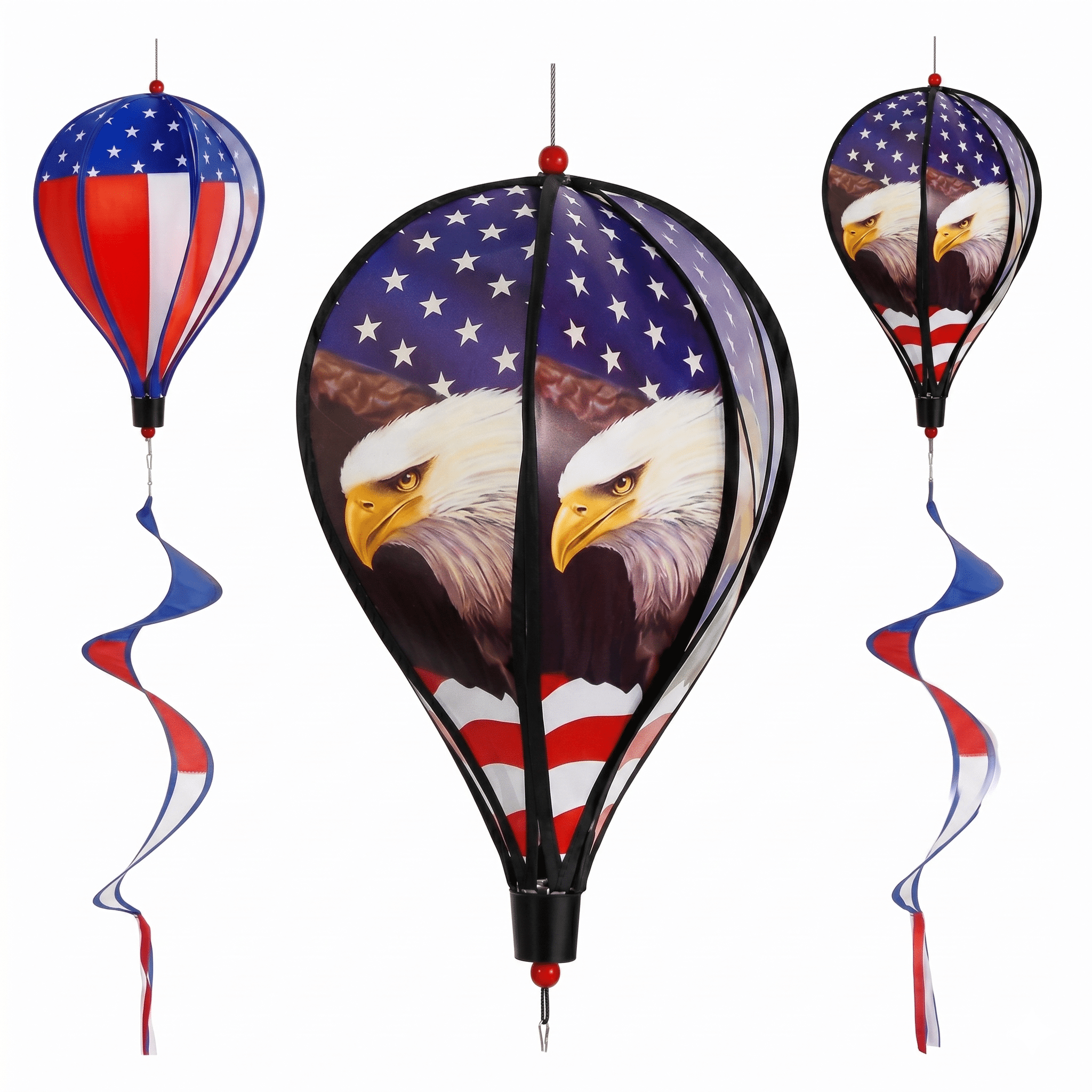 ZIYOGIFT 43" Air Balloon Wind Spinner Patriotic Hanging Windsock ...
