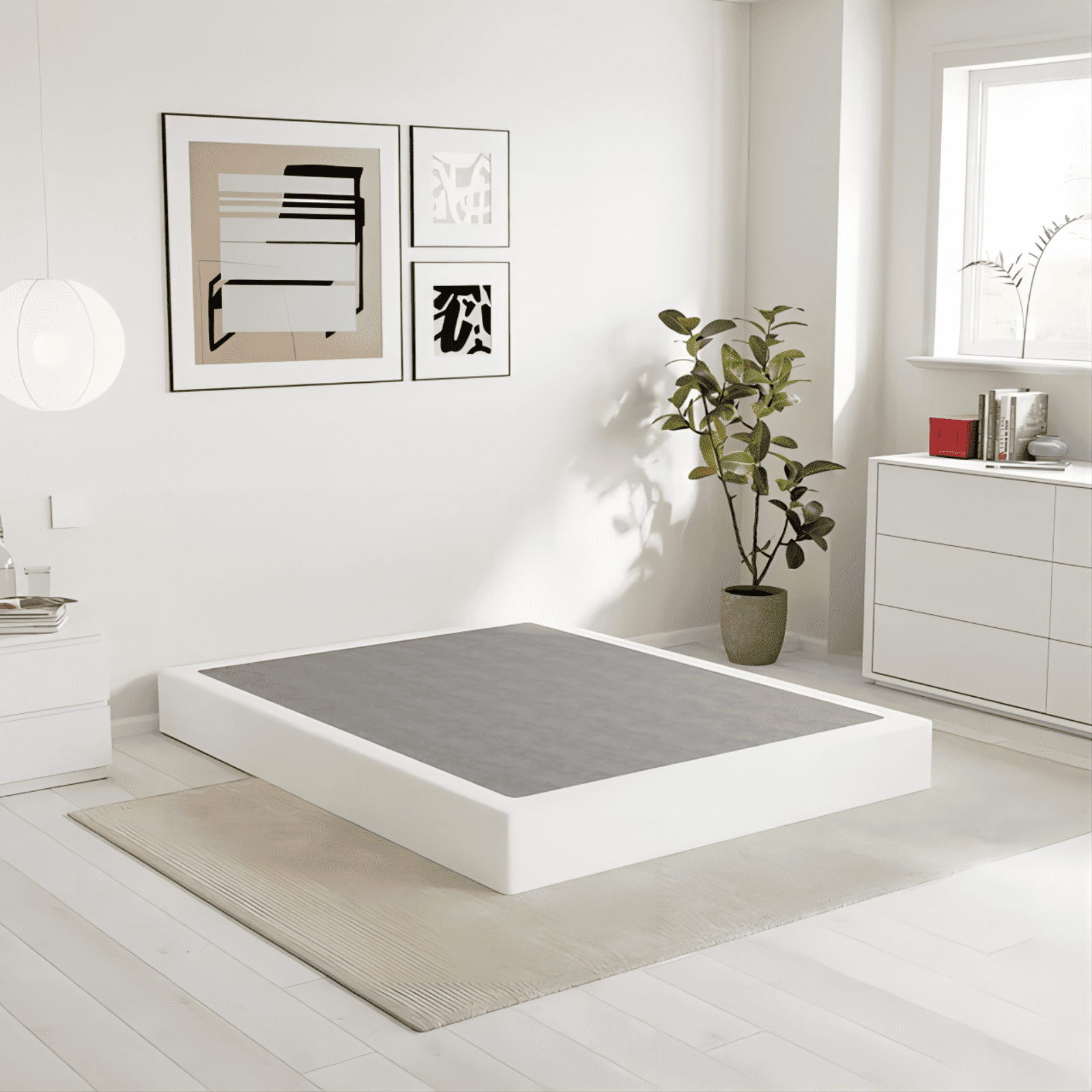 ZIYOO Full Size 4 Inch Metal Box Spring, Heavy-Duty Mattress Foundation ...