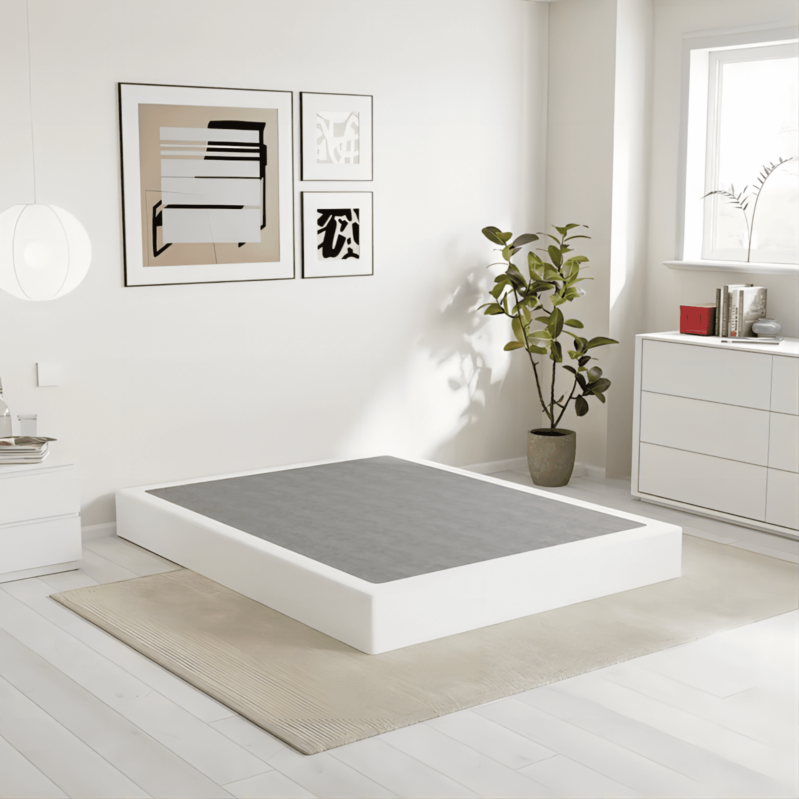 ZIYOO Full Size 4 Inch Metal Box Spring, Heavy-Duty Mattress Foundation ...