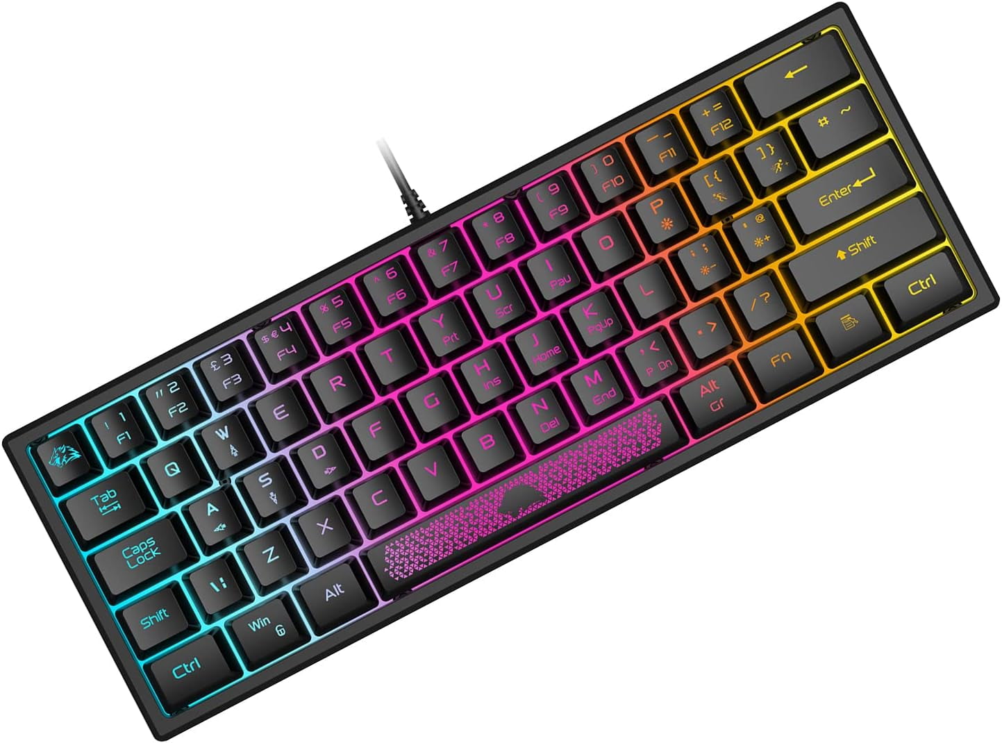 ZIYOU LANG K61 Wired Gaming Keyboard with RGB Backlit, Mechanical Feel ...