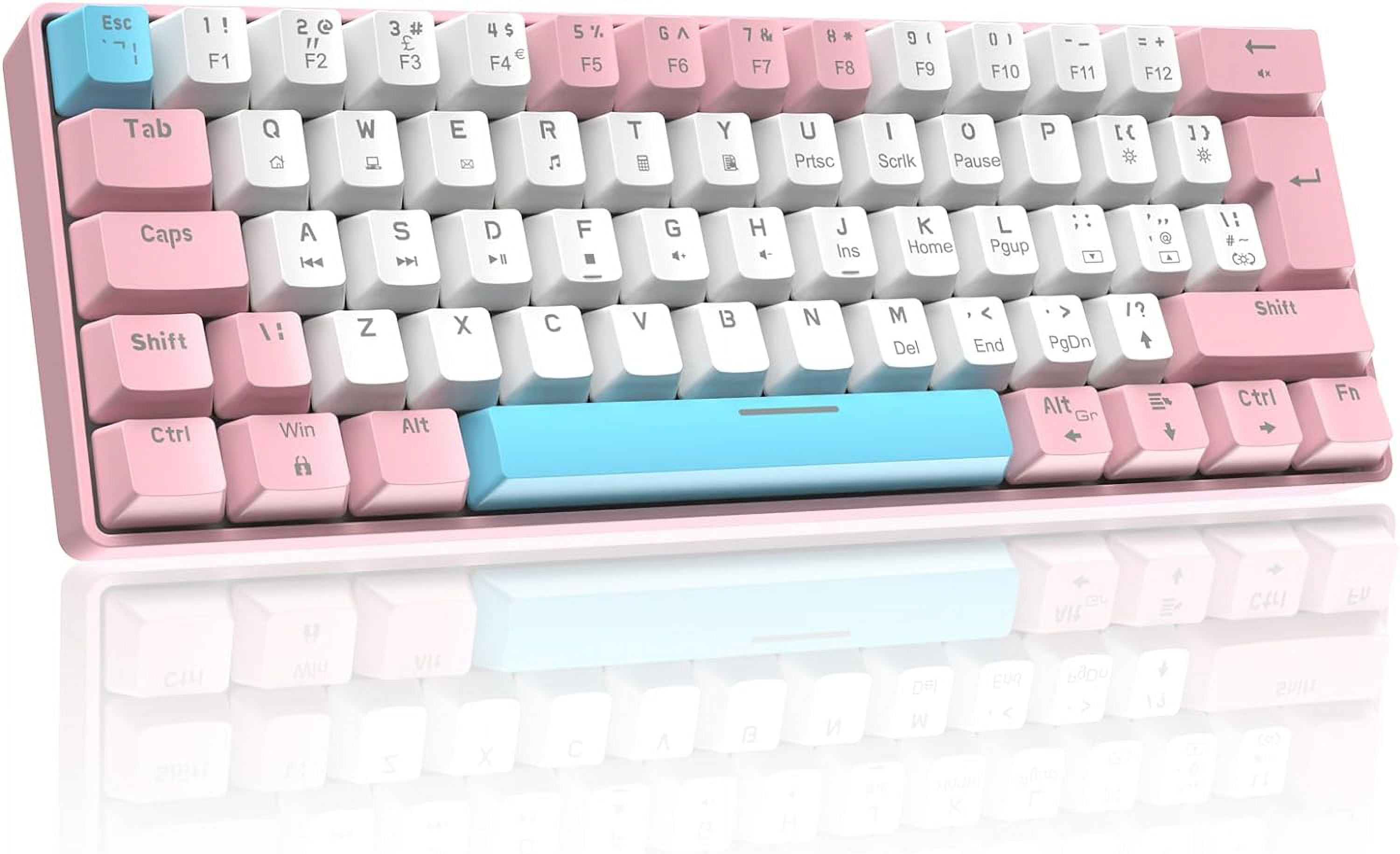 ZIYOU LANG T60 Wired 60% TKL Mechanical Gaming Keyboard with Led Rainbow Backlight Ultra-Compact ...