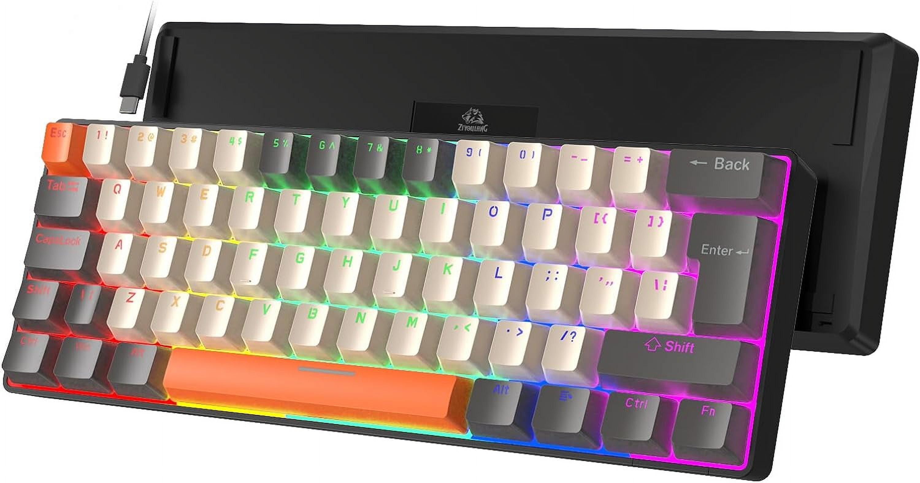 ZIYOU LANG T60 Wired 60% TKL Mechanical Gaming Keyboard with Led ...