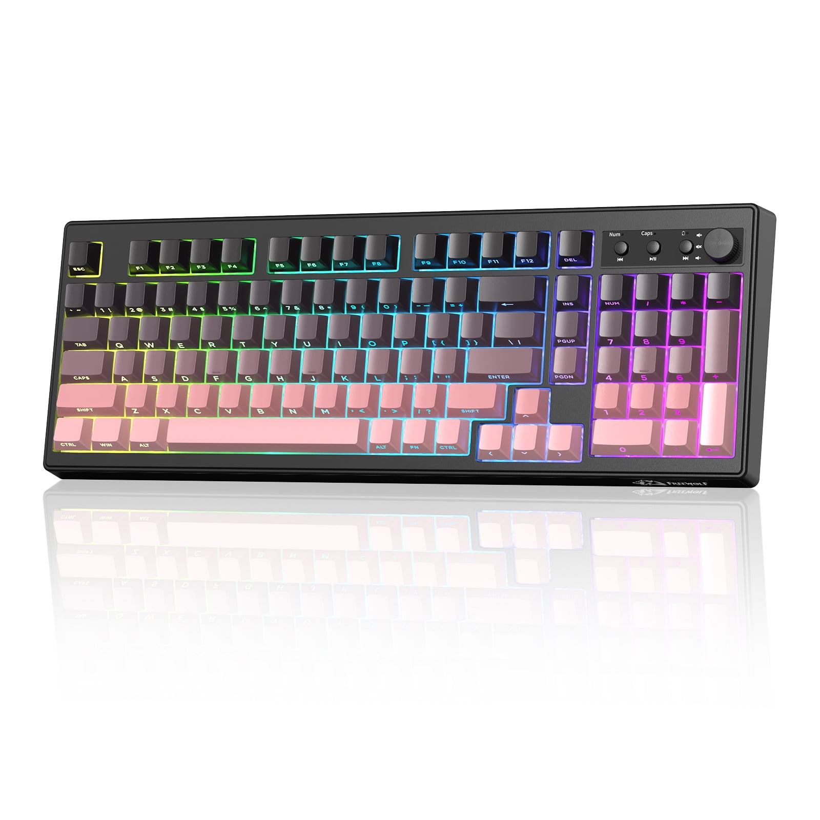 ZIYOULANG K100 99 Keys Gaming Membrane Wireless Keyboard with Media ...